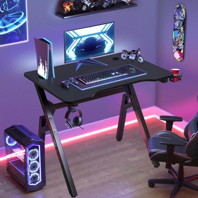 NiamVelo Gaming Desk 40 inch Extra Large PC Computer Desk with Cup ...