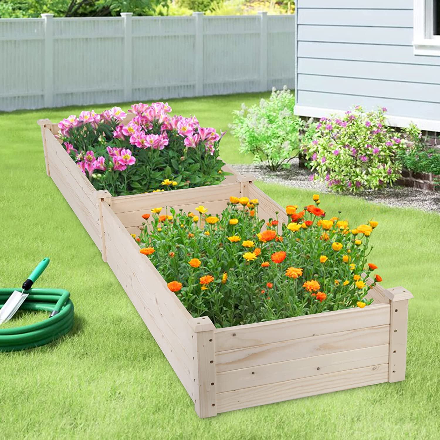 NiamVelo Garden Raise Bed Wood Planter Box Elevated Garden Bed for ...