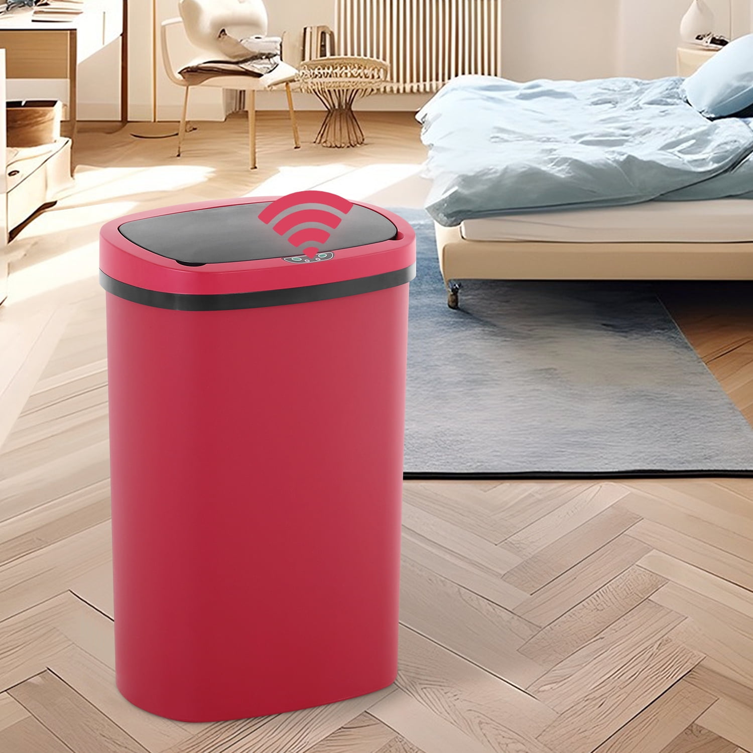 NiamVelo Kitchen Trash Can with Lid, 13 Gallon Garbage Can Automatic ...
