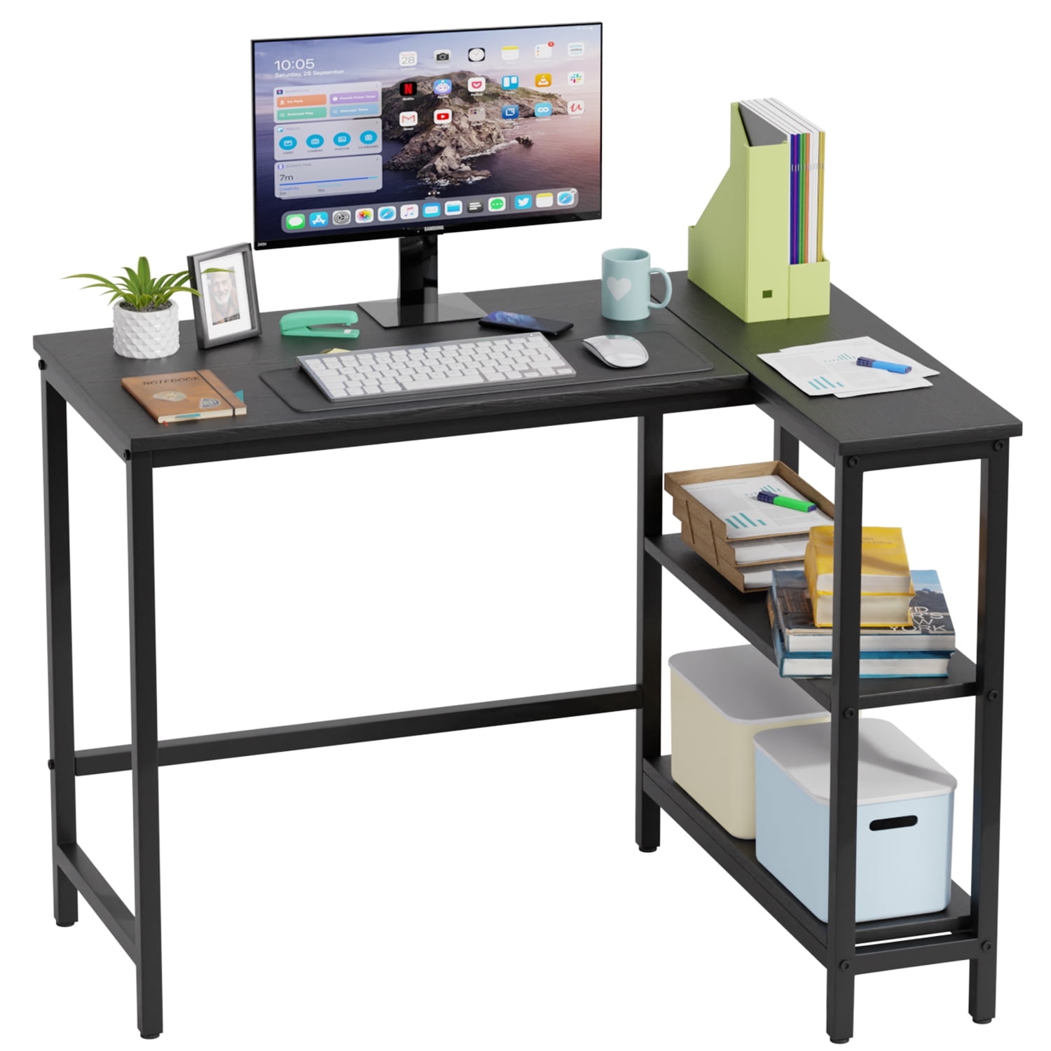 NiamVelo L-Shaped Desk 39 Inch Gaming Desk, Computer Corner Table ...