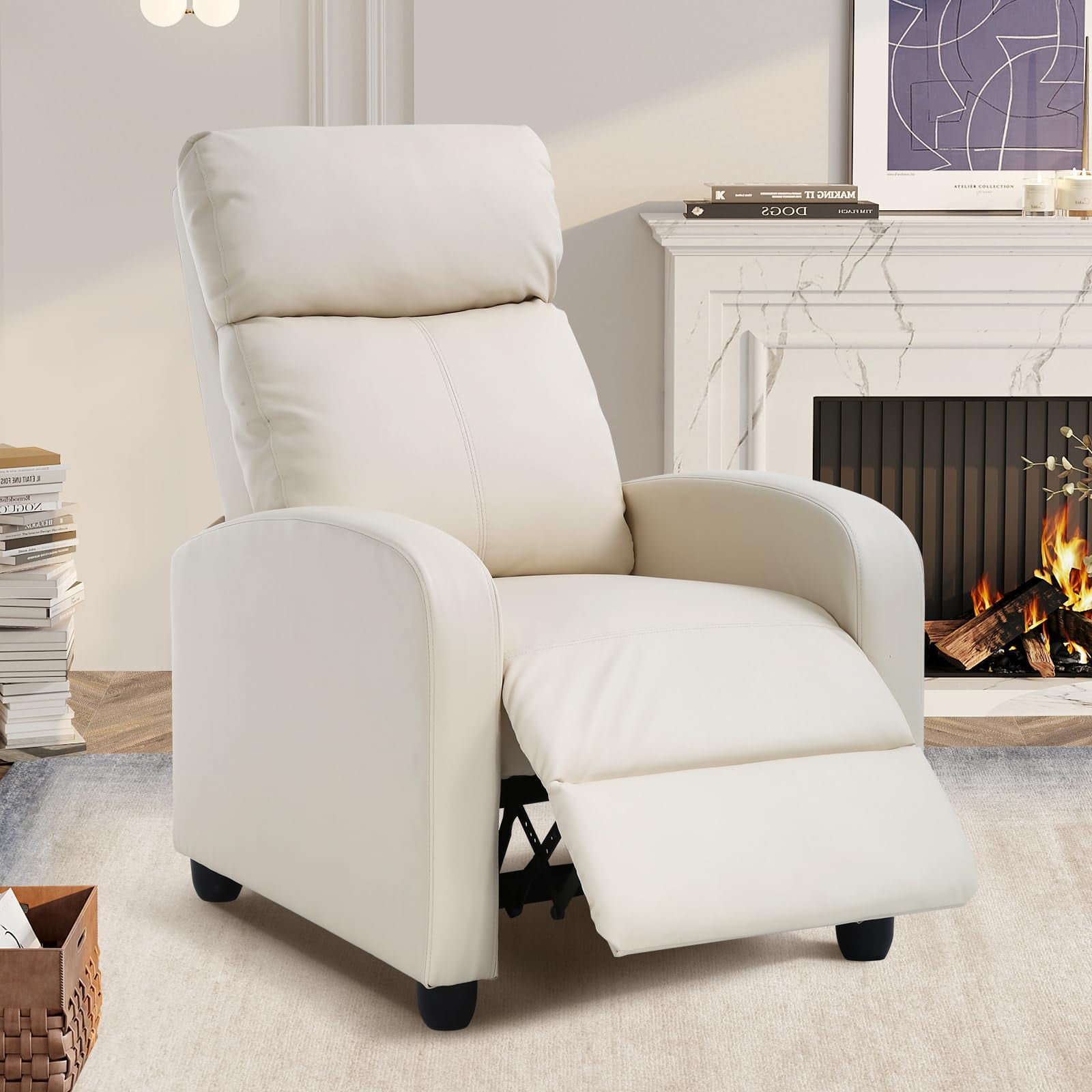 NiamVelo Recliner Chair for Adults, PU Leather Recliner Sofa with ...