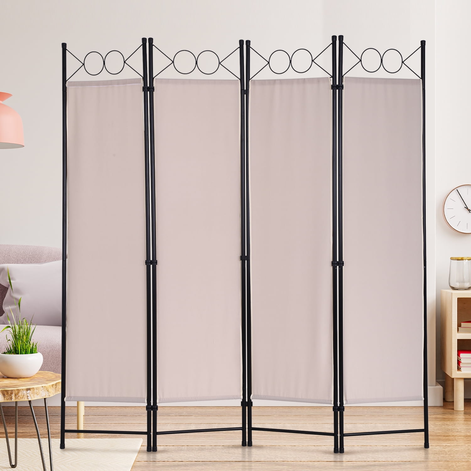 NiamVelo Free-Standing 4 Panel Room Divider, Folding Privacy Screen for ...
