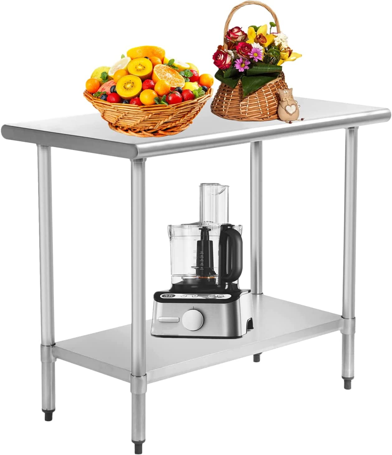 NiamVelo Stainless Steel Work Table Kitchen Prep Table 24x36 Inch NSF ...