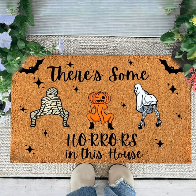 Niaviben Carpet,Halloween Door Mat Outdoor Rug Funny Pumpkin Doormat ...
