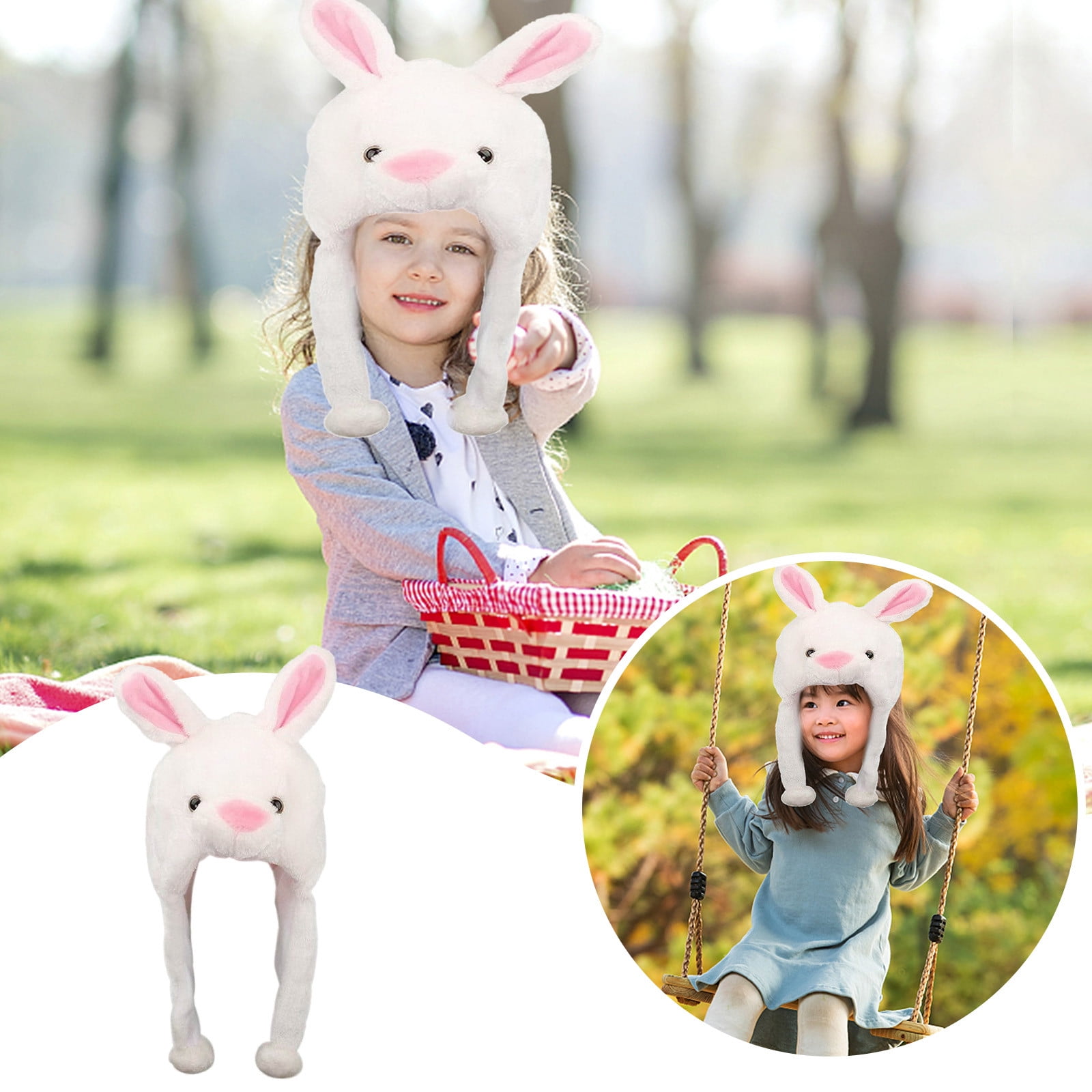 Niaviben Cosplay props & Cosplay Funny Plush Bunny Hat Ear Moving ...