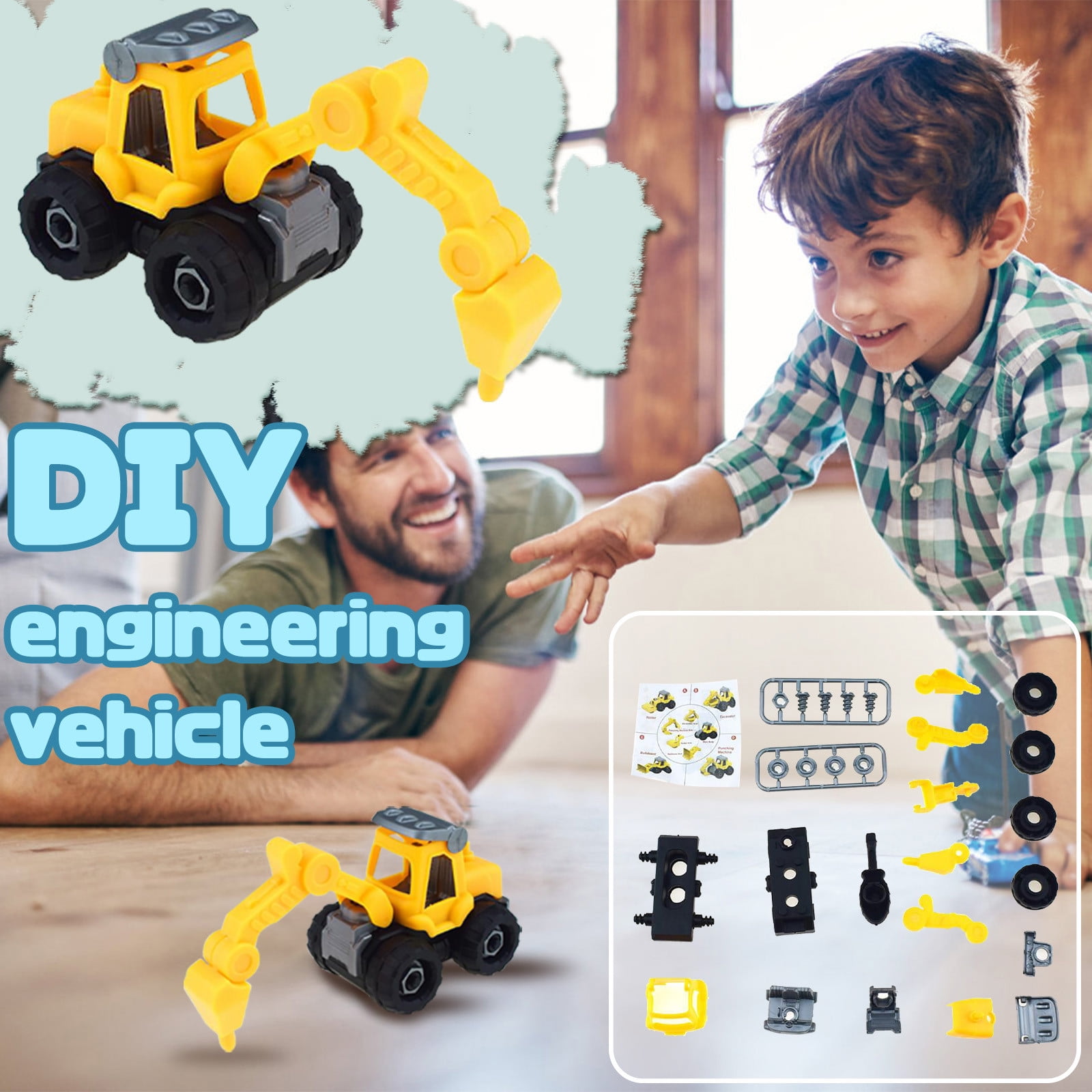 Niaviben Education Disassemble Truck Toys DIY Construction Engineering ...