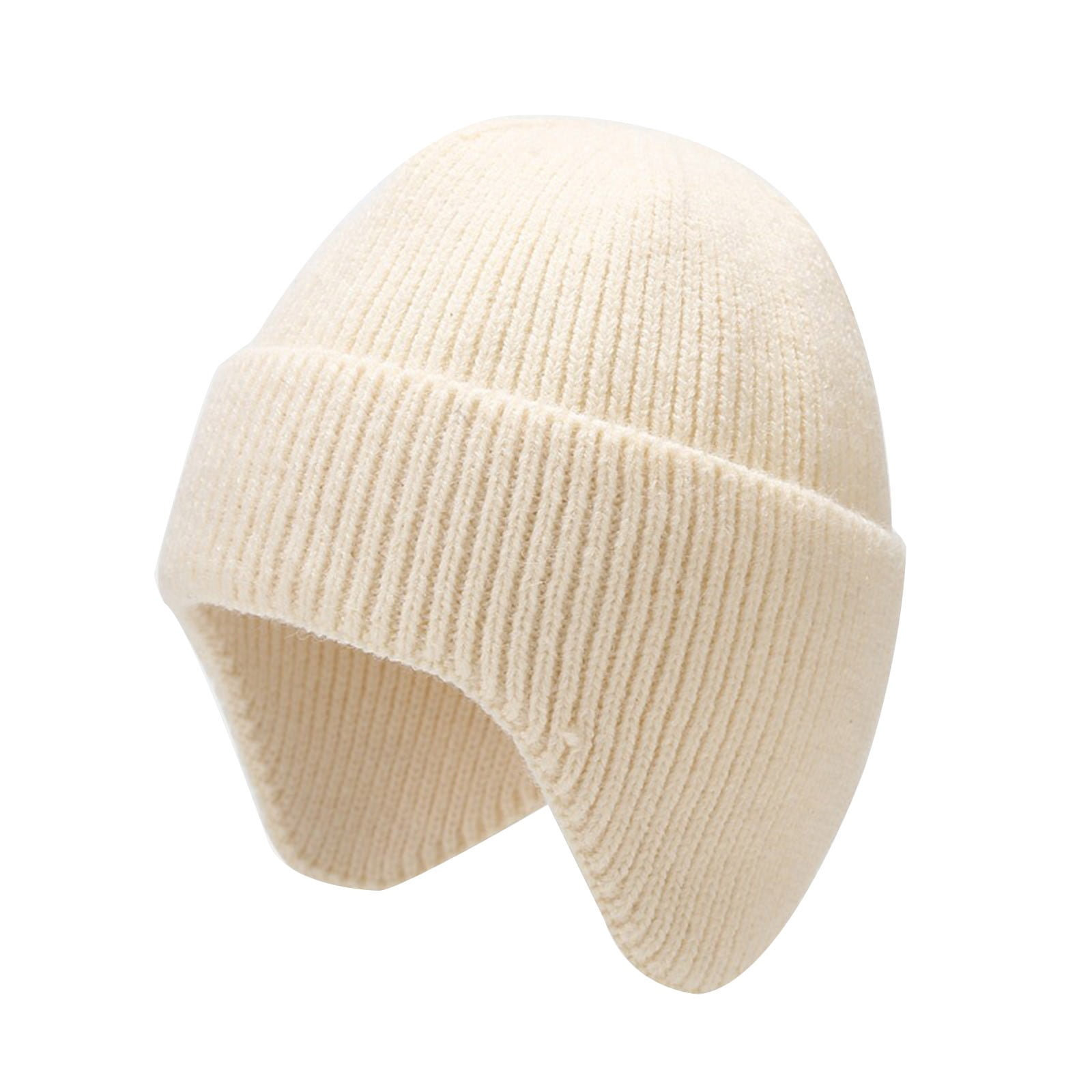Niaviben Fuzzy Bucket Hat Warm Ear Protection Knitted Hat Hats for ...