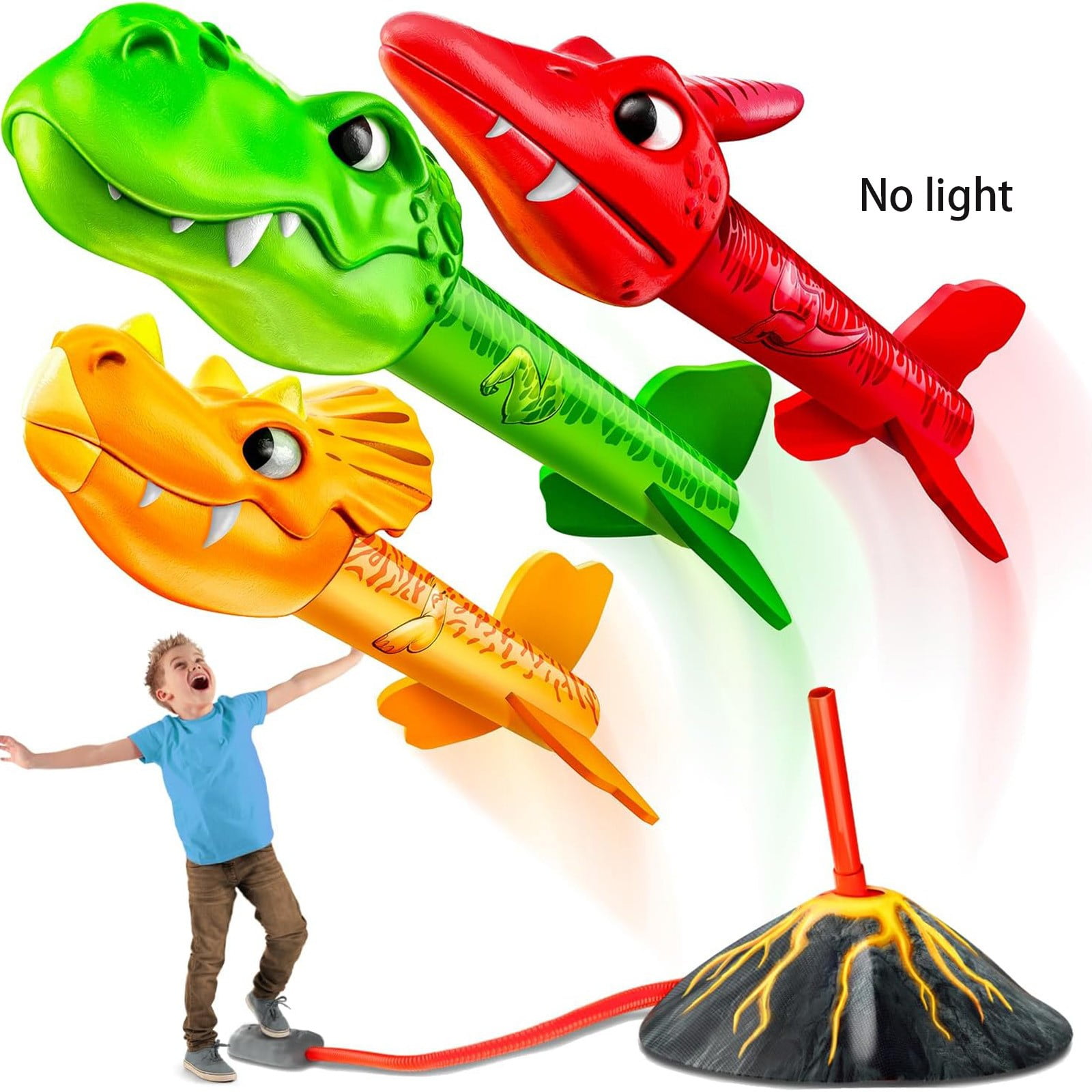 Niaviben Outdoor Toys Dinosaur Rocket For Kids Stomping Up Toys ...