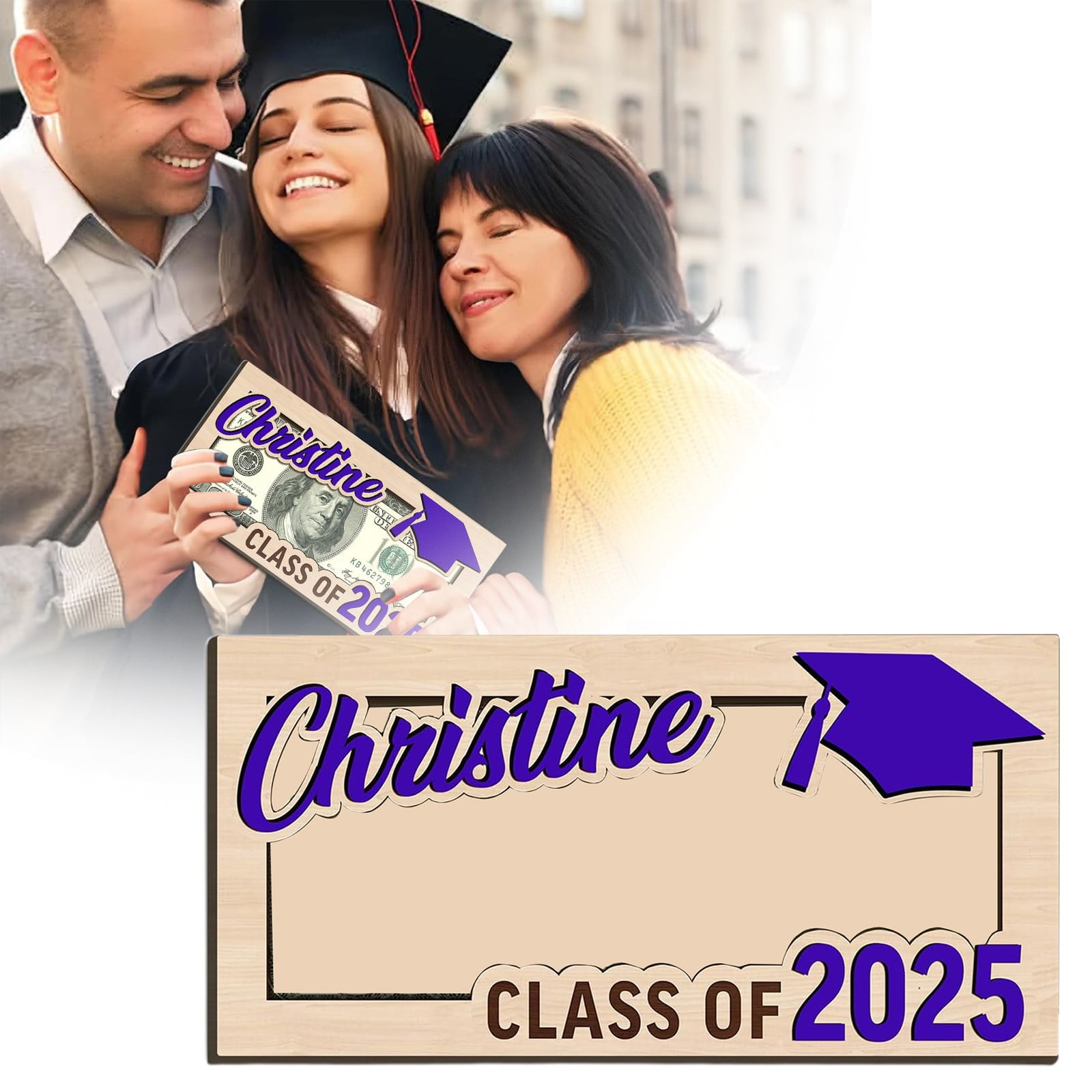 Niaviben Personalized Graduation Gift Package for 2025, Wooden ...