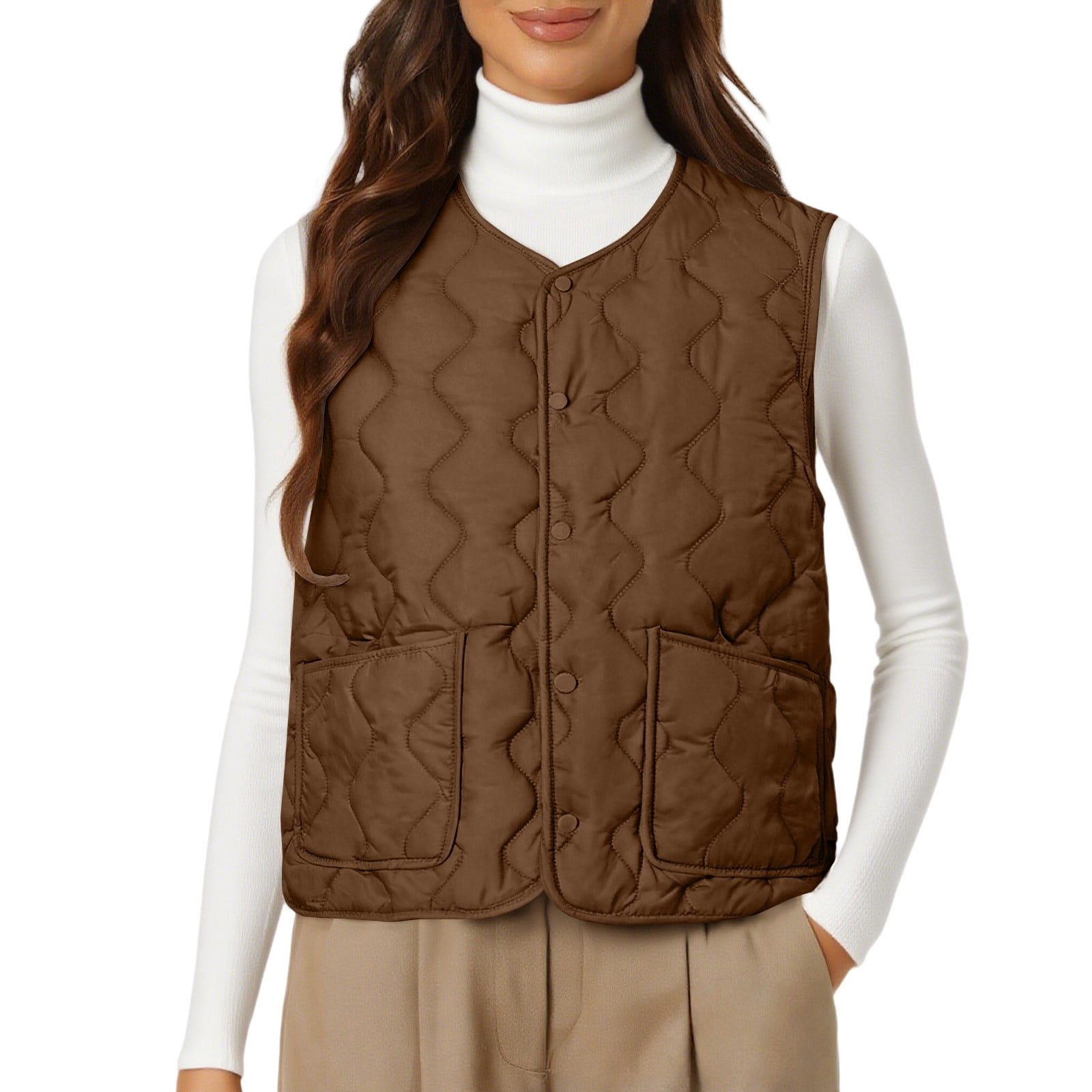 Niaviben Quilted Vest Women Long Vest for Women Sleeveless Cropped ...