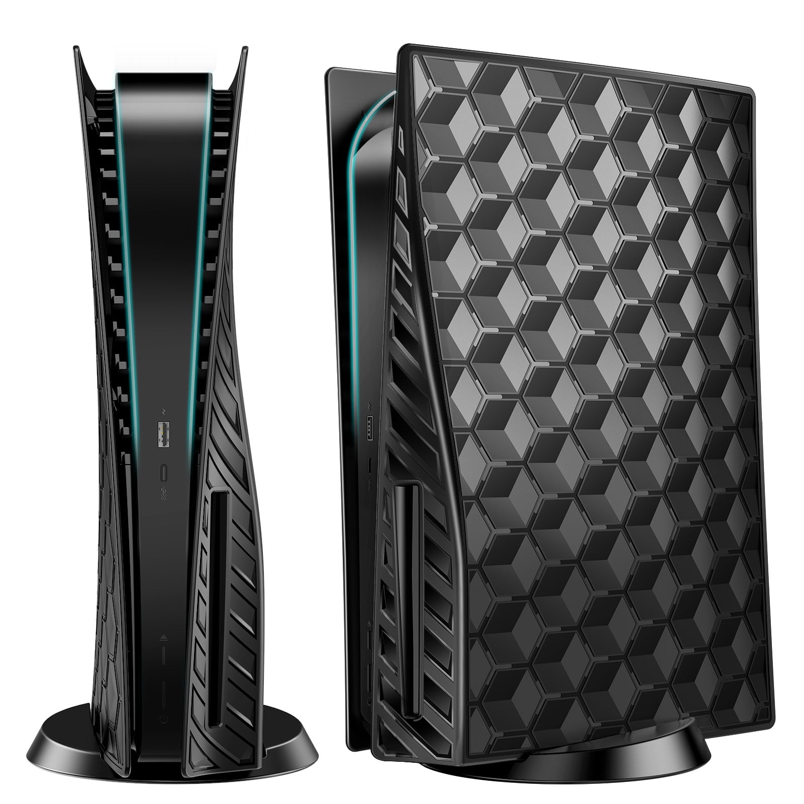 Niaycouky PS5 Cover Plates, Hard Shockproof Playstation 5 Console Cover ...
