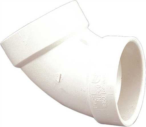 Nibco 3 in. Pvc Dwv 60-Degree Hub X Hub Elbow Fitting, White: White ...