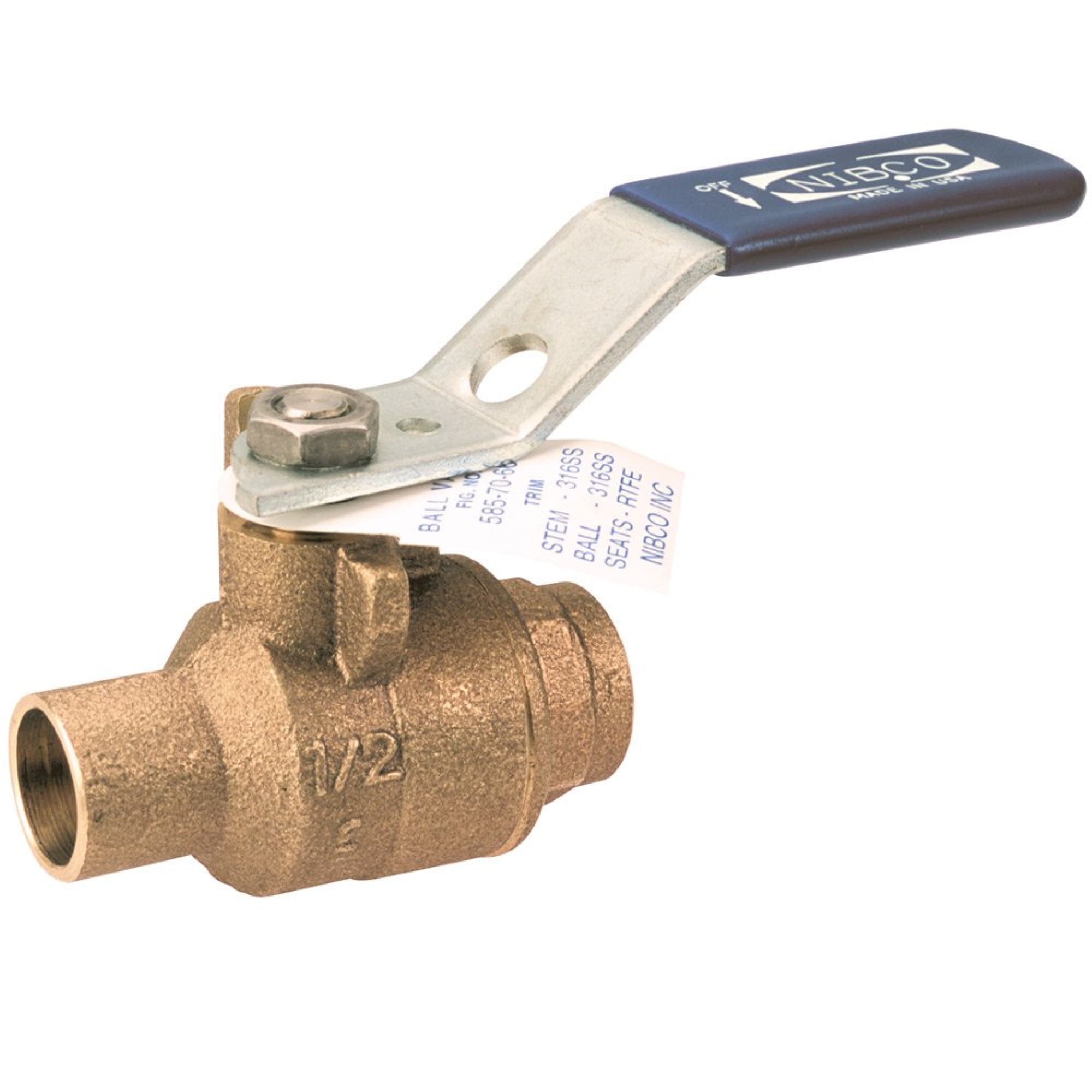 Nibco Manual 2-Way Ball Valve,Comp,Bronze S5857066 3/4 - Walmart.com