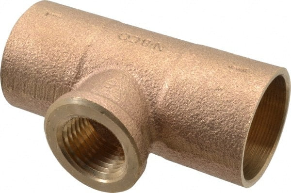 Nibco Reducing Tee,Cast Bronze,C x C x FNPT 712R 1X1X1/2 - Walmart.com