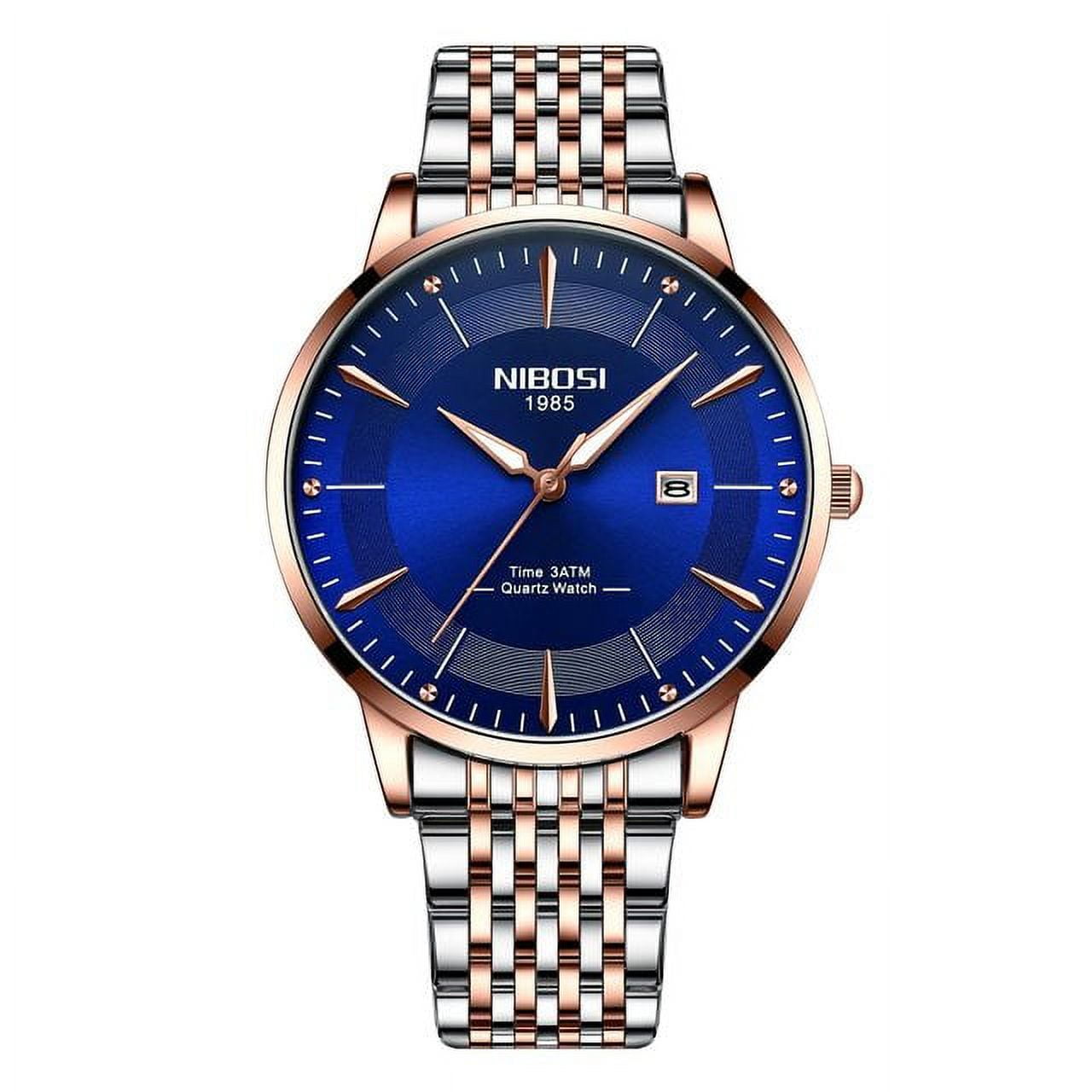 Nibosi Top Brand Luxury Gold Green Quartz Watch Men Luminous Waterproof ...