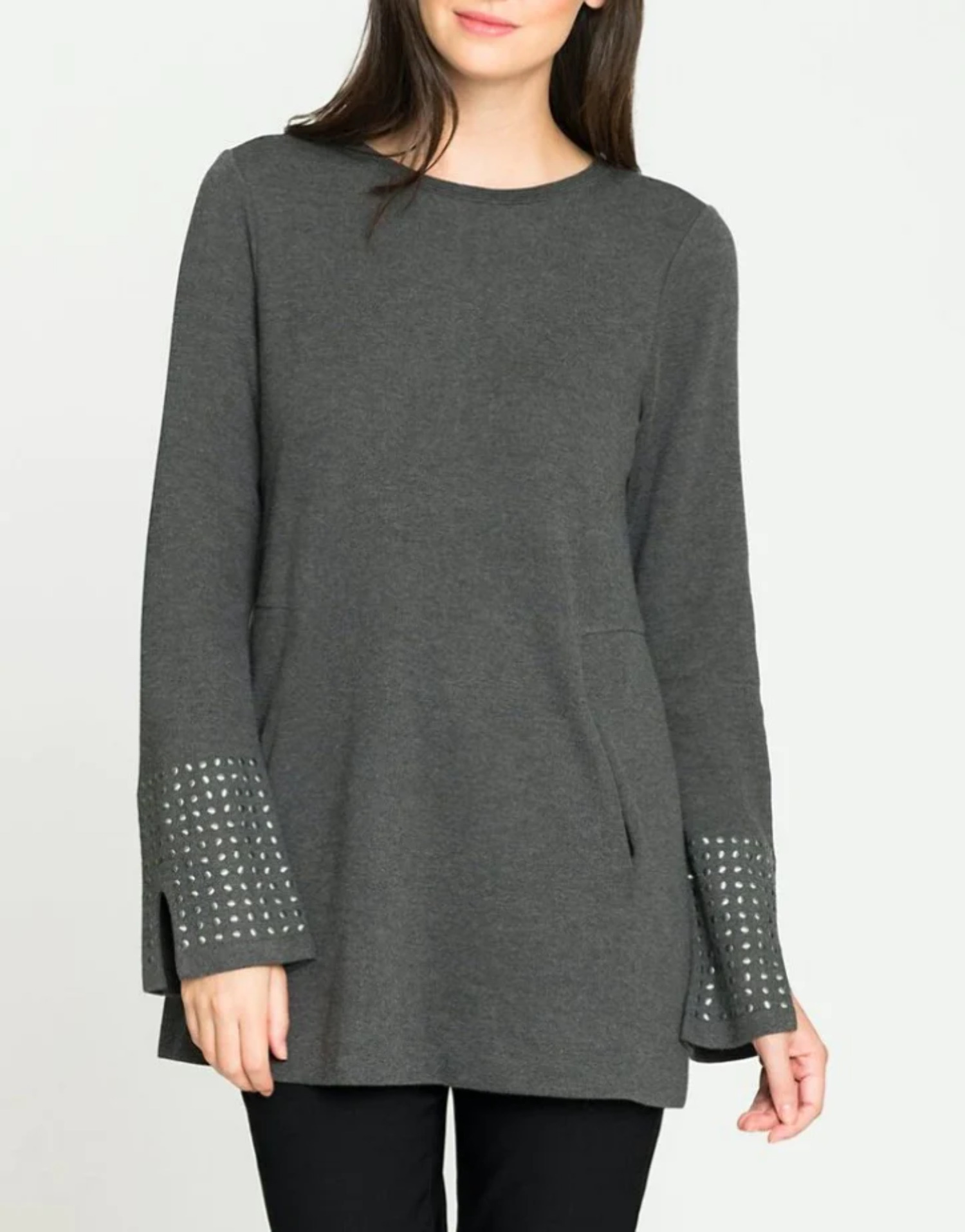 Nic+Zoe Studded Cuff Tunic Top - Walmart.com