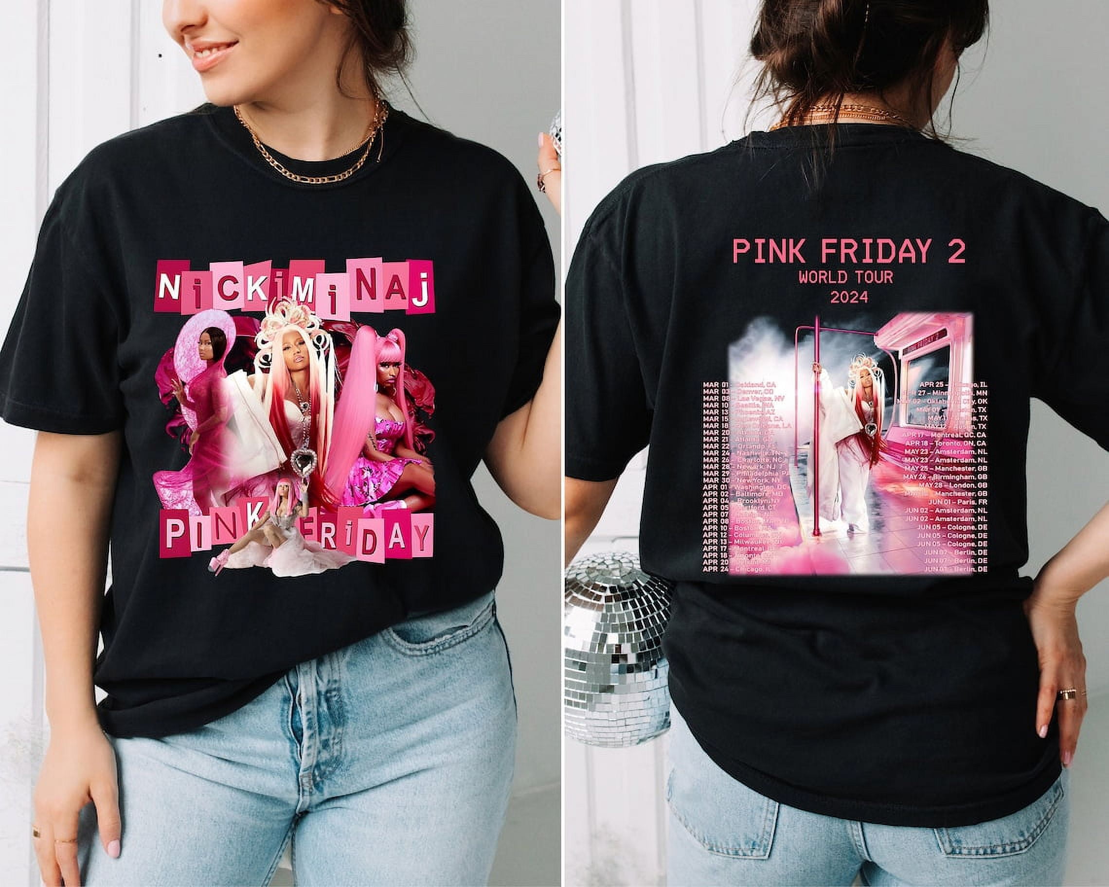 Nic.ki Mi.naj Pink Friday 2 Tour Vintage BLACK Shirt,Retro Nic.ki Mi.naj World Shirt,Pink Friday ...
