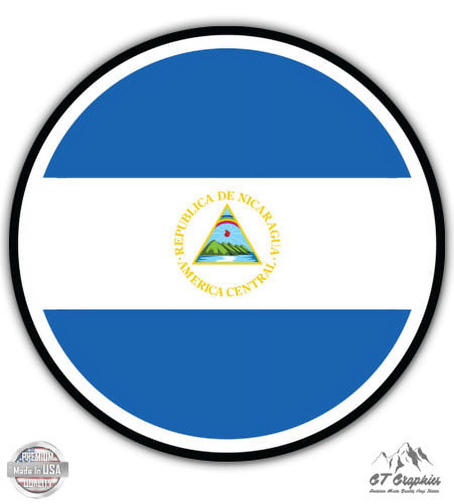 Nicaragua Flag - 3" Vinyl Sticker - For Car Laptop I-Pad Phone Helmet ...