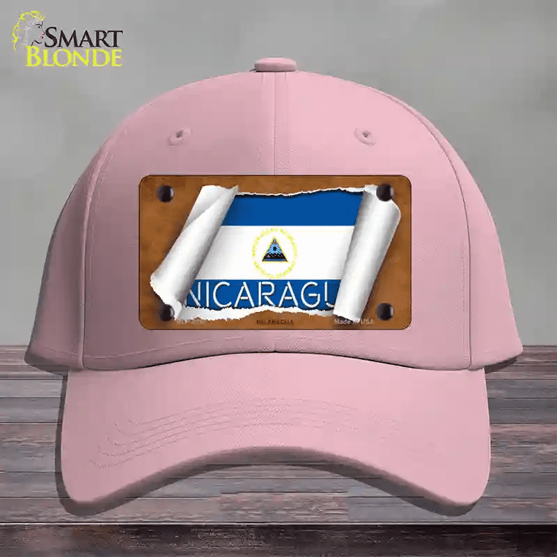 Nicaragua Flag Scroll Novelty License Plate Hat Cotton Pink - Walmart.com