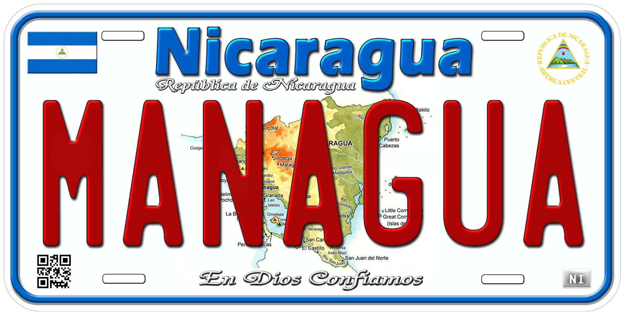 Nicaragua Managu Custom Novelty Car License Plate - Walmart.com