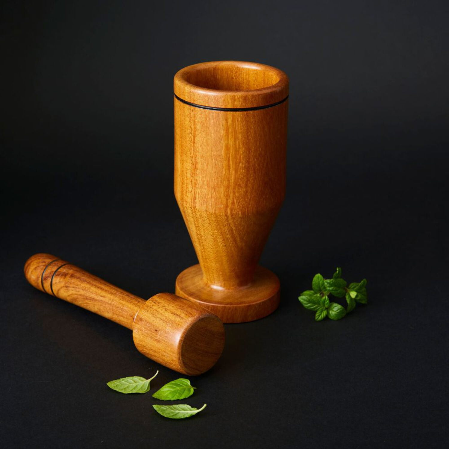 Nicaragua Tropical Natural Wood Narrow Mortar and Pestle - Walmart.com