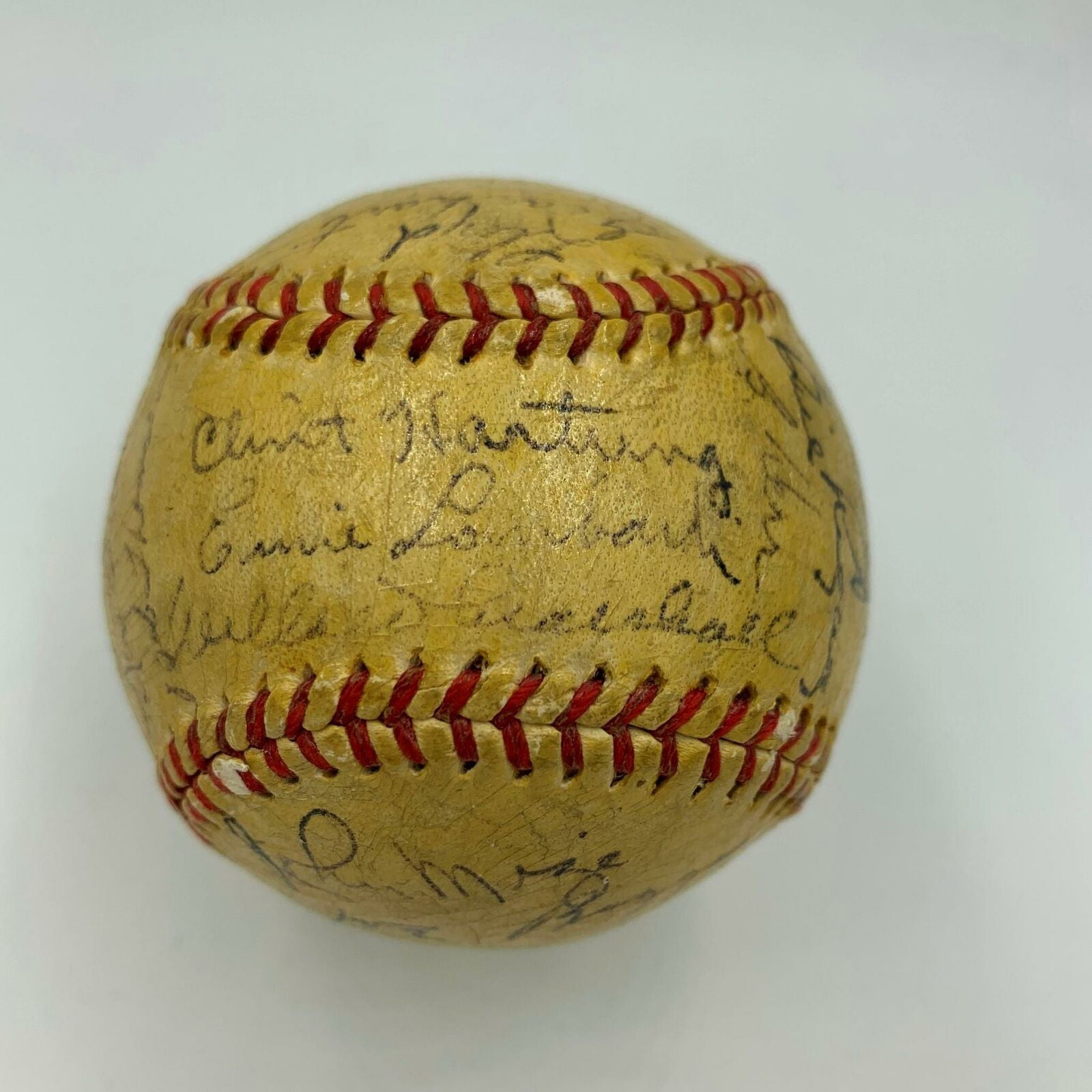 Nice 1947 New York Giants Team Signed Baseball 27 Sigs Ernie Lombardi ...