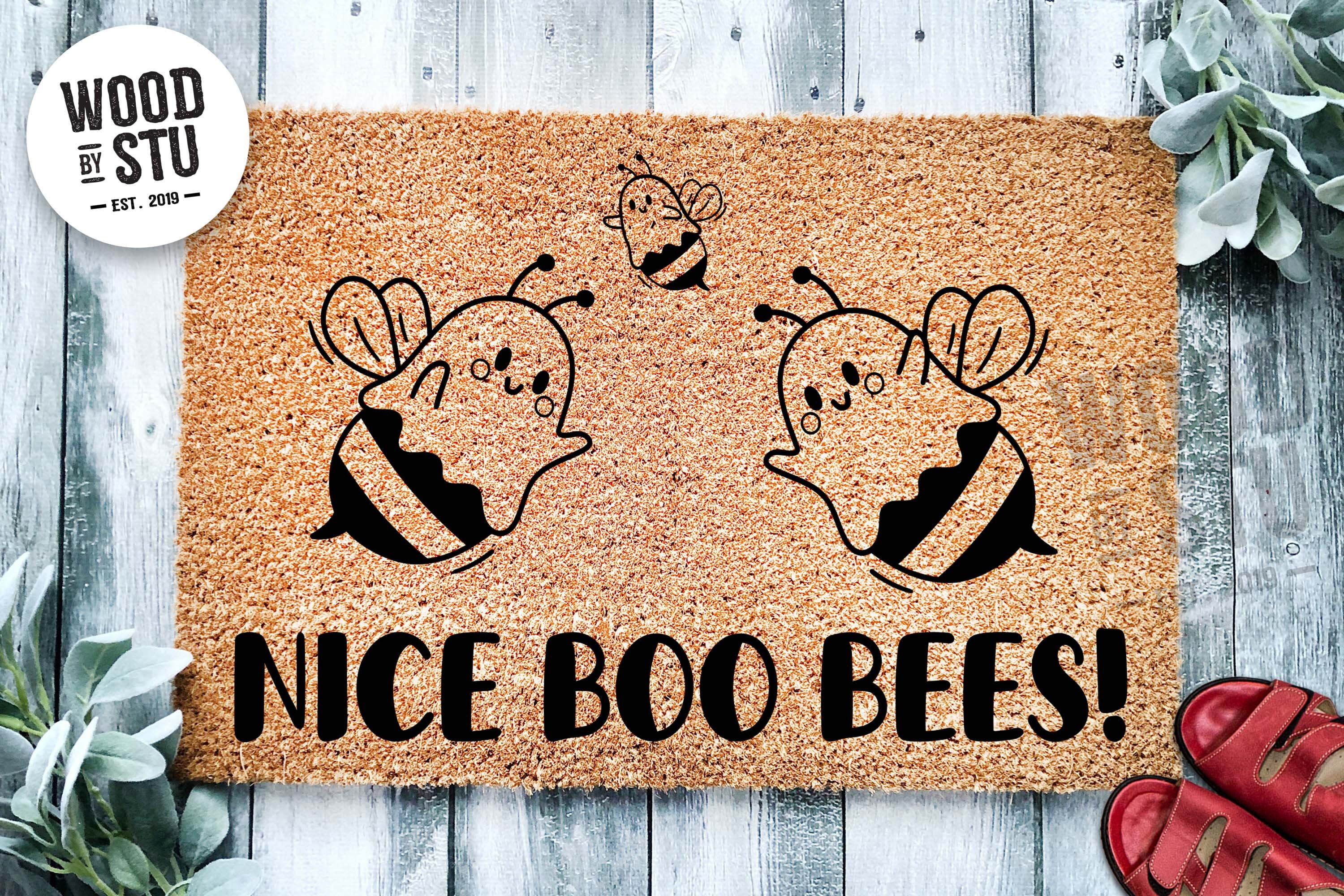 Nice Boo Bees Door Mat | Funny Doormat | Welcome Mat | Halloween Decor ...