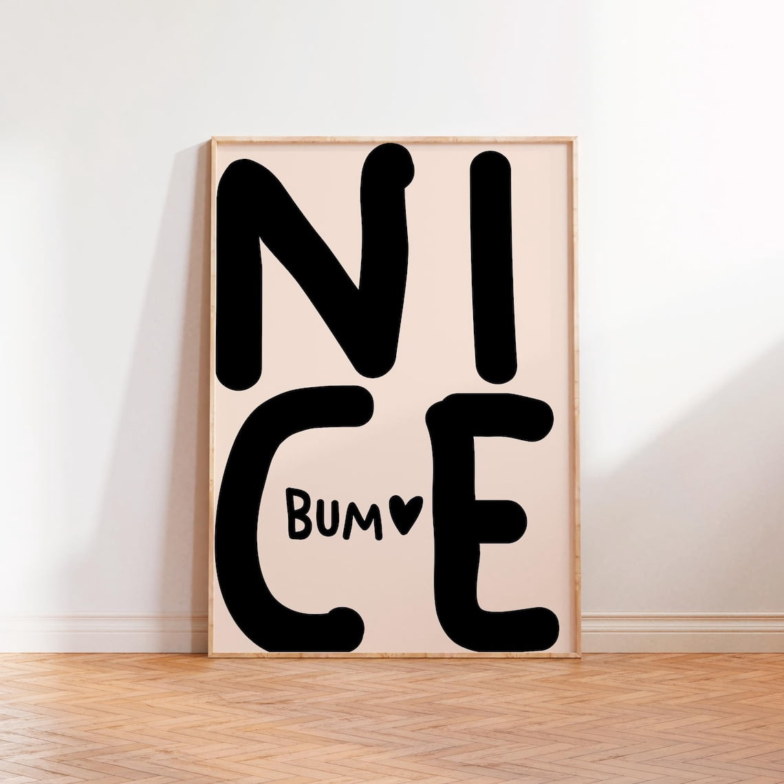 Nice Bum Art Poster Tet Loo Bathroom Restroom Decor Neutral Retro ...