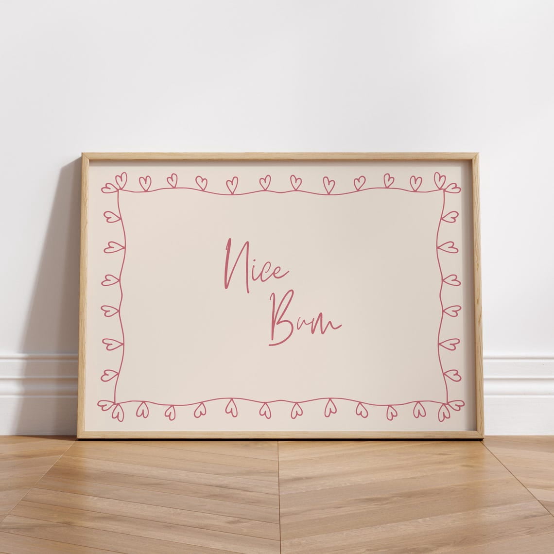 Nice Bum Print, Bathroom Poster Hand Drawn Art, Cute Above Bed Wall Art ...