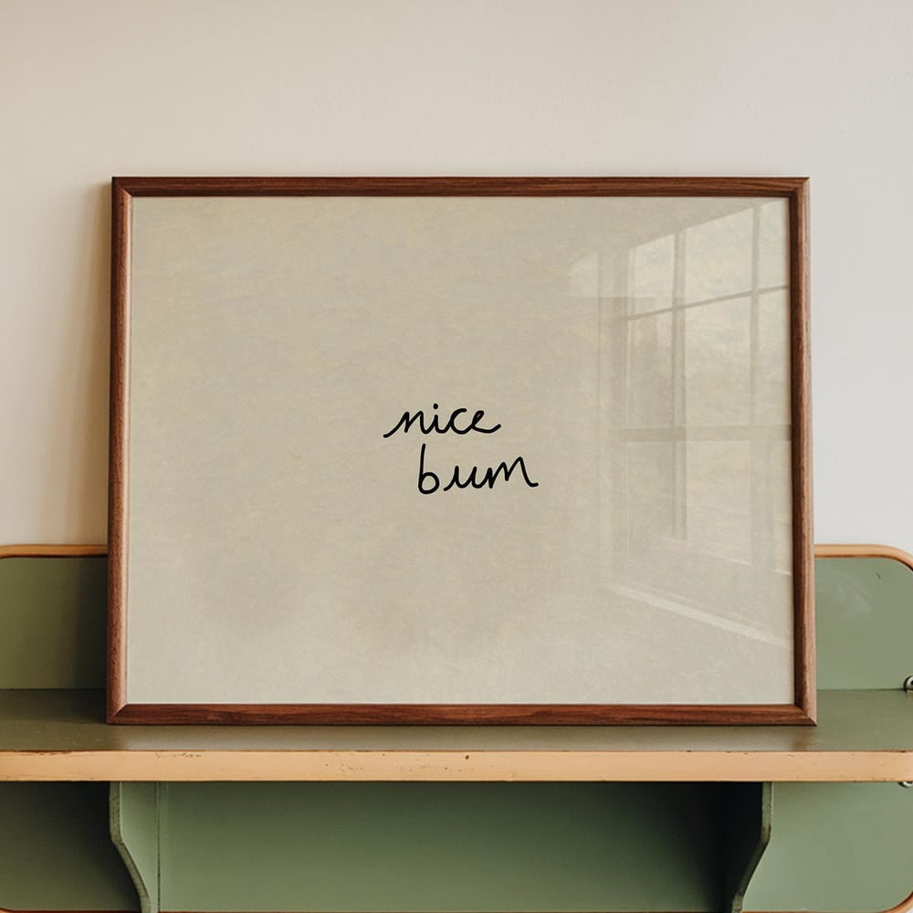 Nice Bum Print: Funny Bathroom Wall Art, Above Toilet Artwork UNFRAMED ...