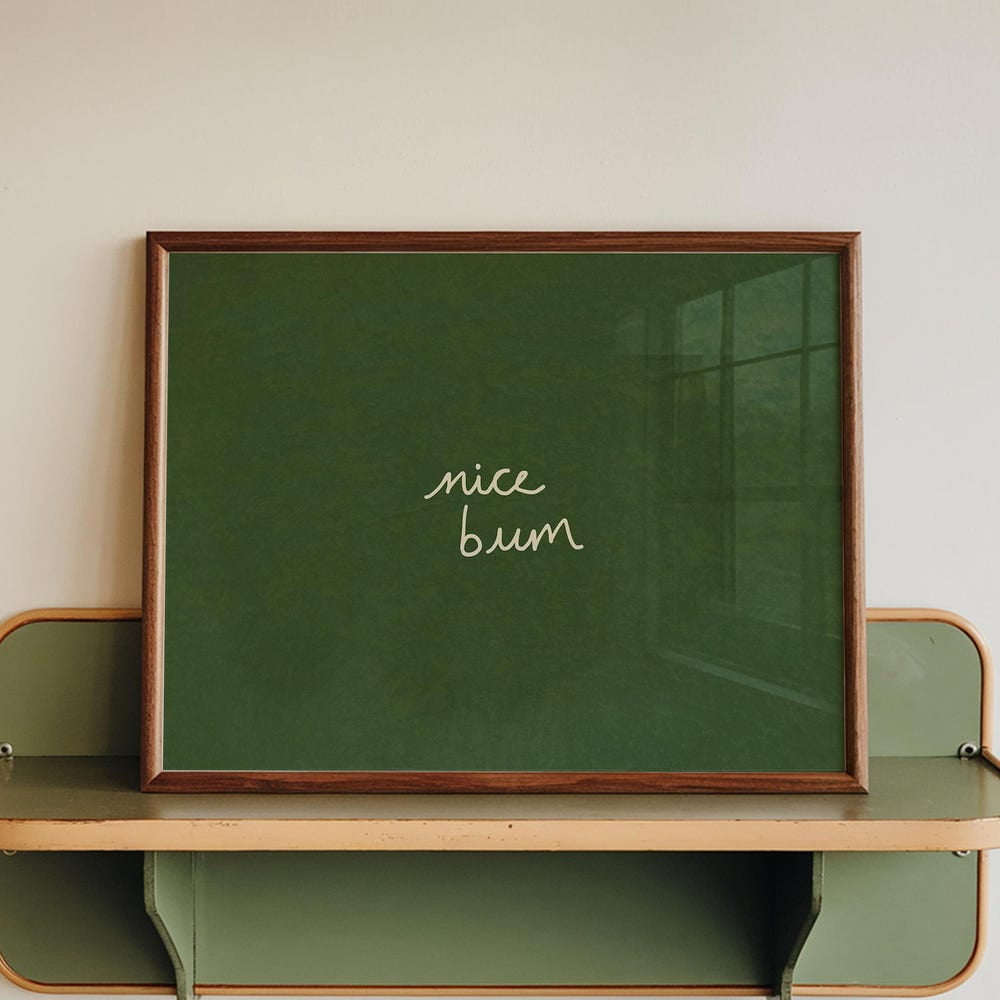 Nice Bum Print: Funny Bathroom Wall Art, Above Toilet Artwork UNFRAMED ...