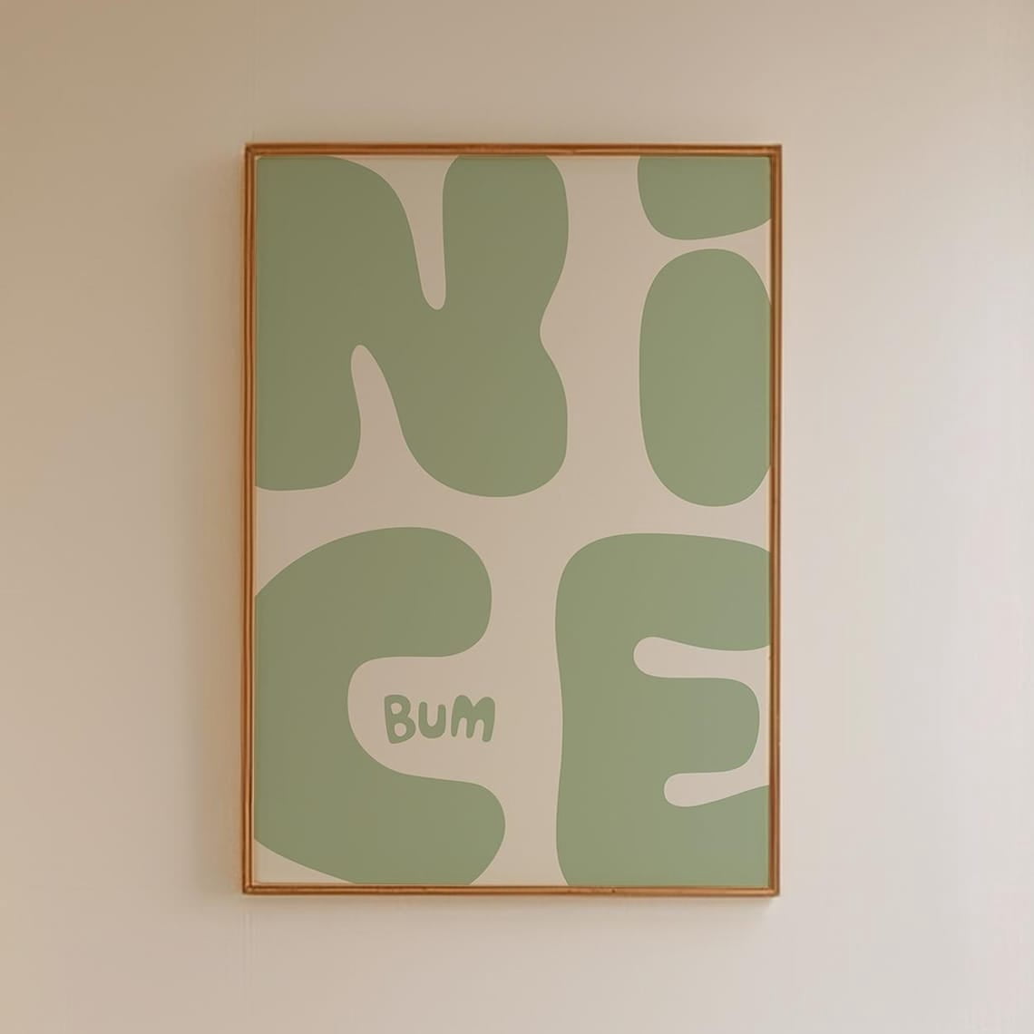 Nice Bum Print, Funny Bathroom Wall Art, Typography Poster, Trendy Wall ...