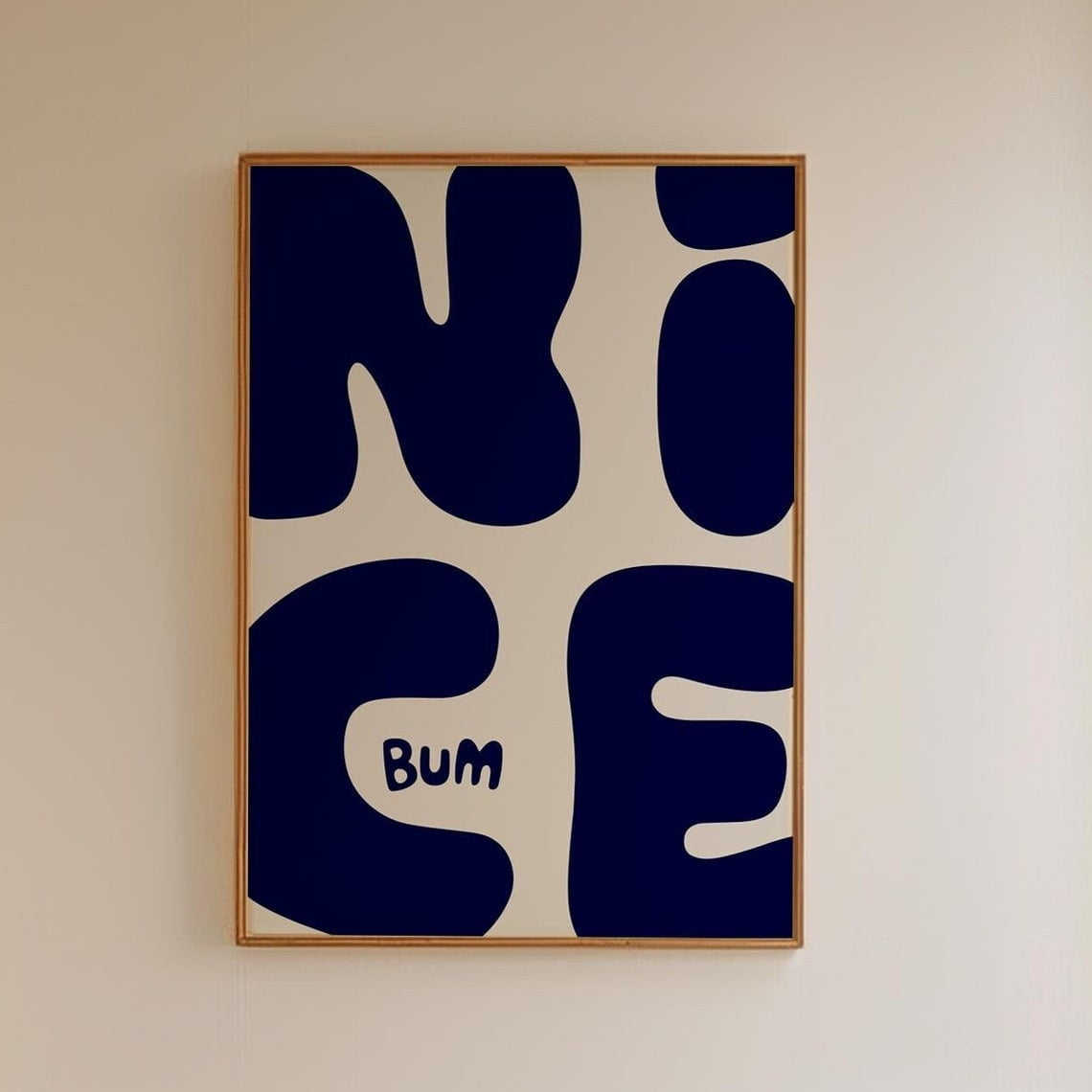 Nice Bum Print, Funny Bathroom Wall Art, Typography Poster, Trendy Wall ...