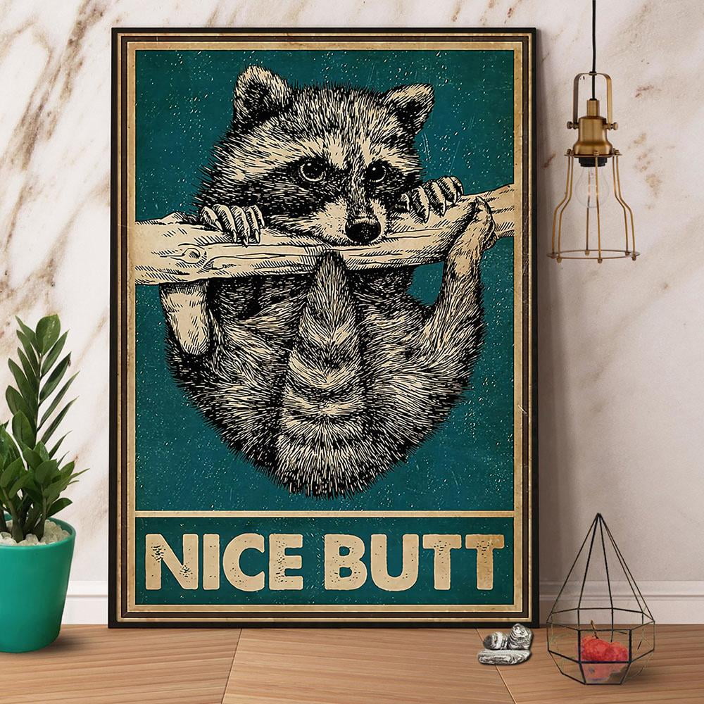 Nice Butt Raccoon Vintage Paper Poster No Frame Matte Wall Art Decor 16 ...