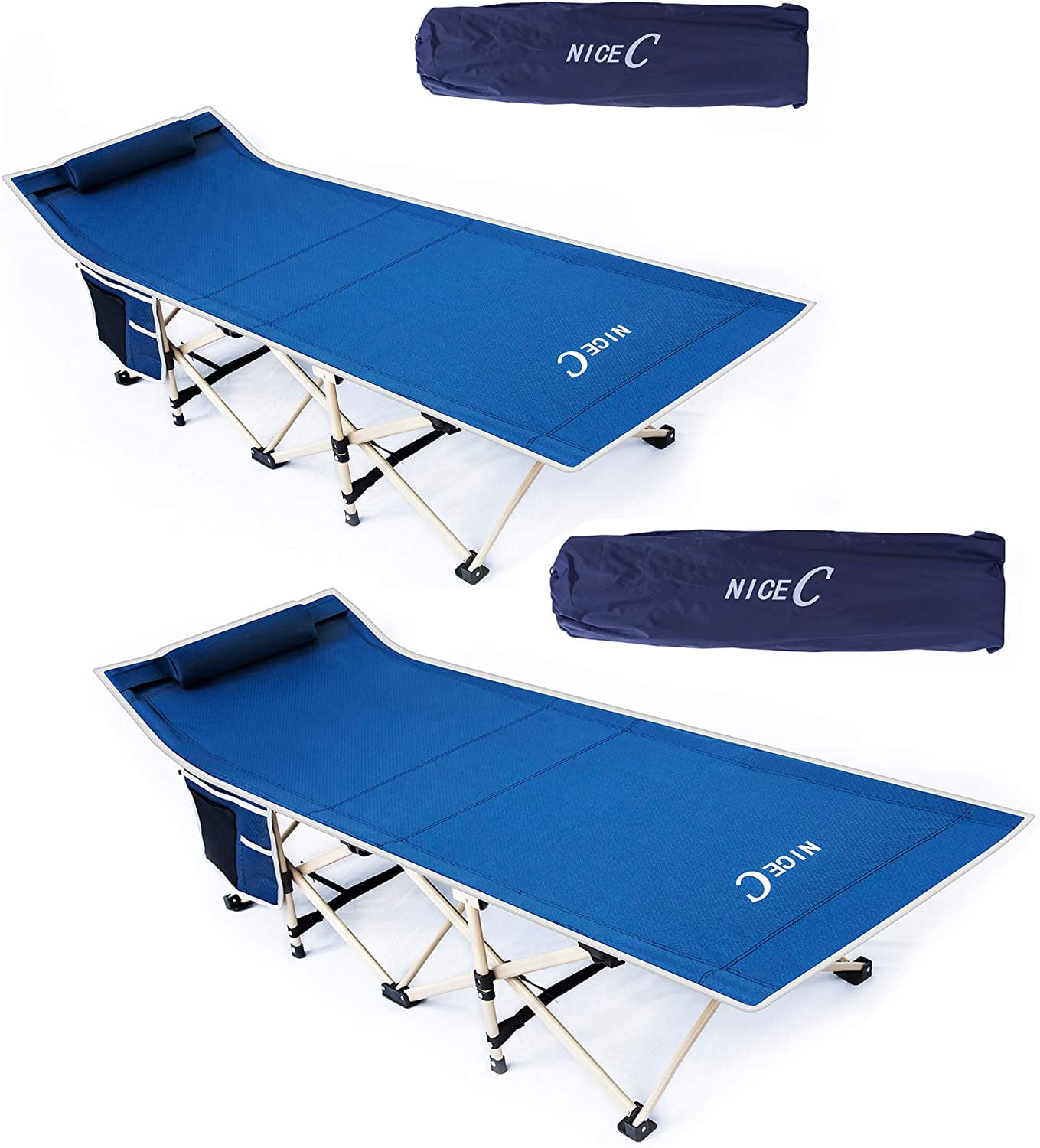 Nice C Camping Cots, Cots for Adults, Folding Cot, with Pillow, Carry ...
