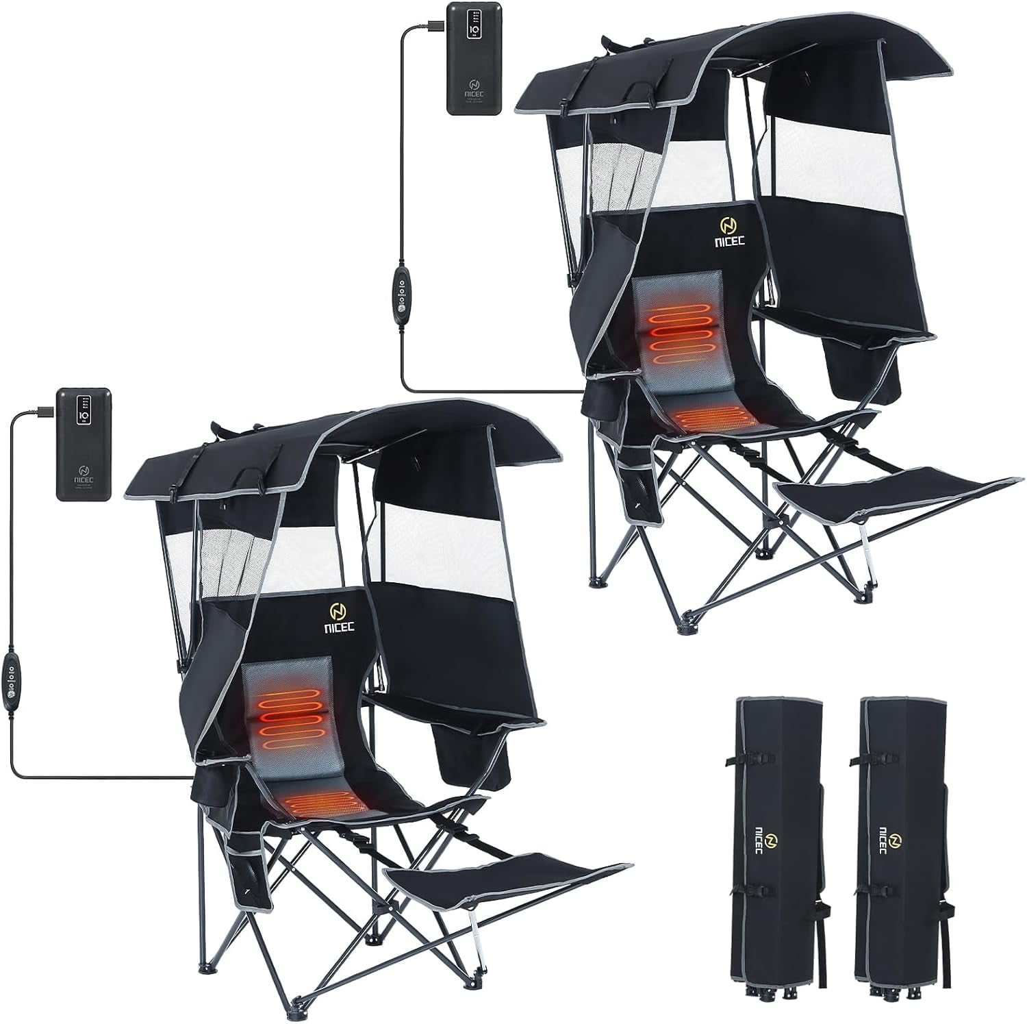 Nice C Chair with Canopy, Chairs with Shade, Heated Camping Chair ...