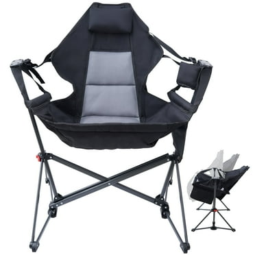 Camping Lounge Chair, Portable Camping Chair with Footrest, Folding ...