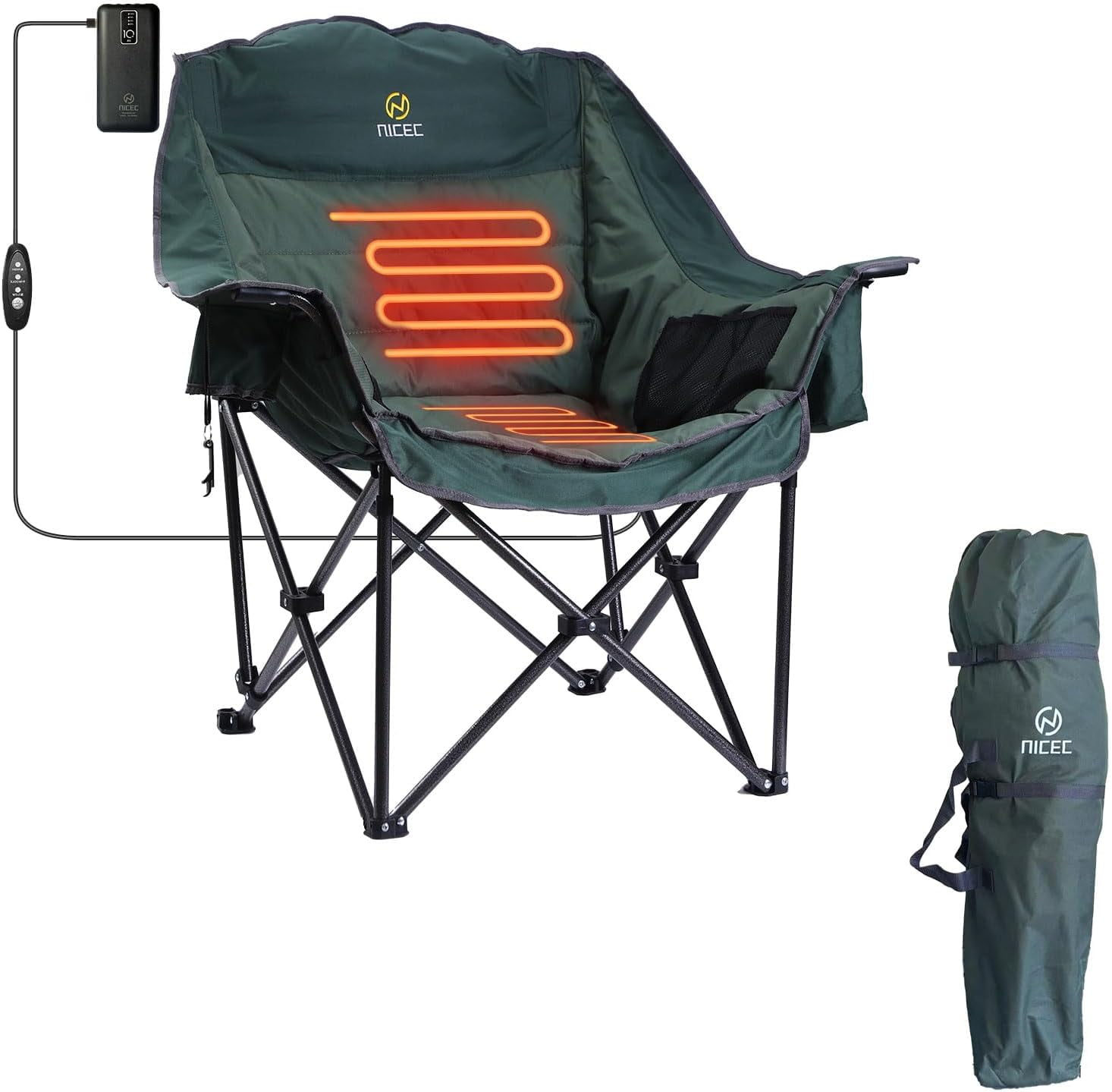 Nice C Heated Camping Chairs, Outdoor Heated Chair, Oversized XL Padded ...