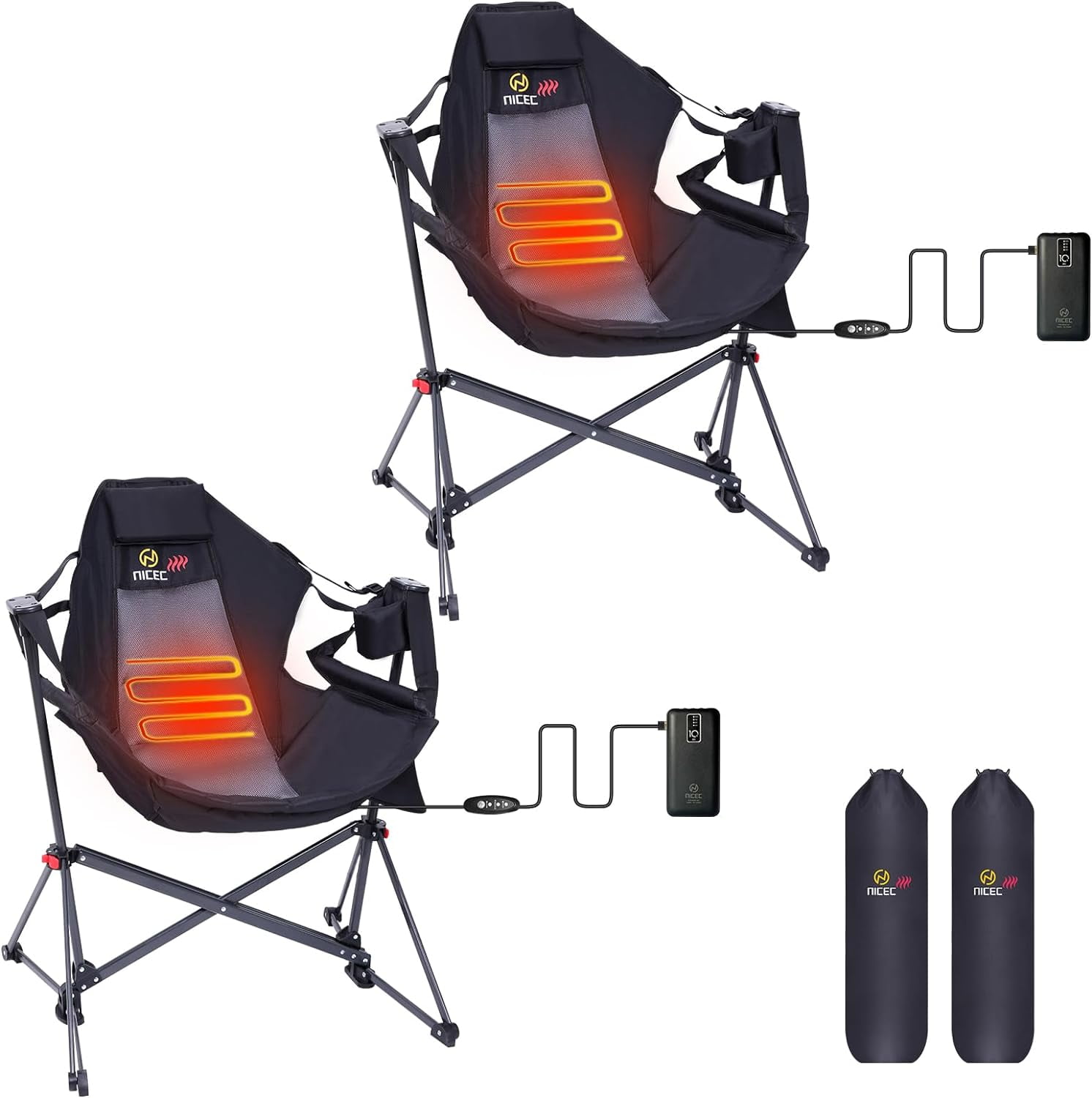 Nice C Heated Hammock Camping Chair, Swing Chair, Folding Rocking Chair ...