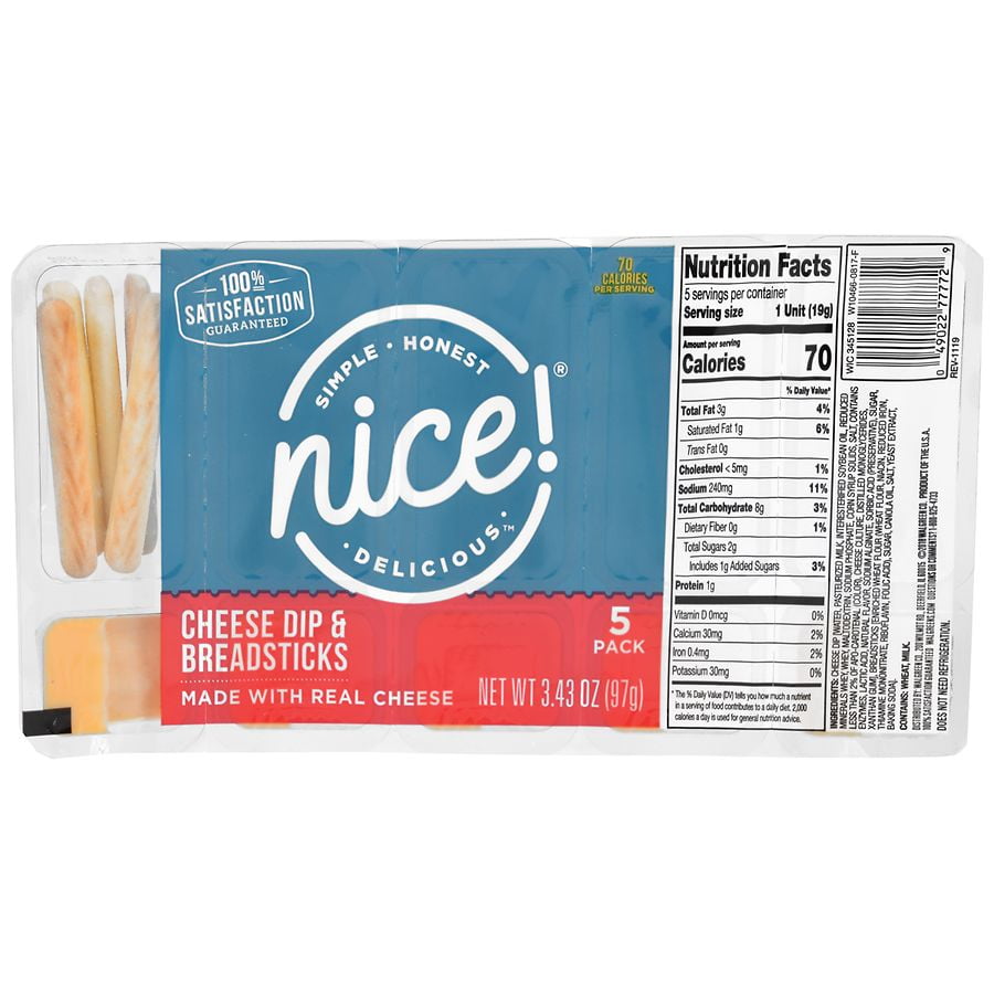 Nice! Cheese Dip & Breadsticks 3.43 oz 5 each Pack of 2 - Walmart.com