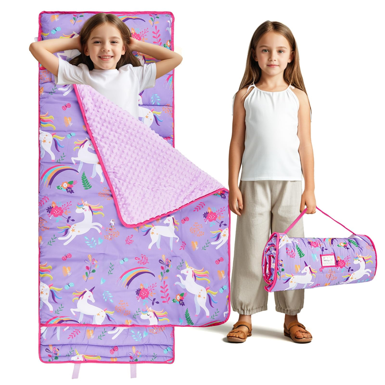 Nice Choice Toddler Nap Mat with Pillow and Blanket,Extra Large Rolled ...