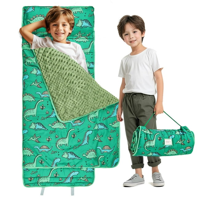 Nice Choice Kids Nap Mat with Pillow & Blanket, Large Dinosaur, for ...