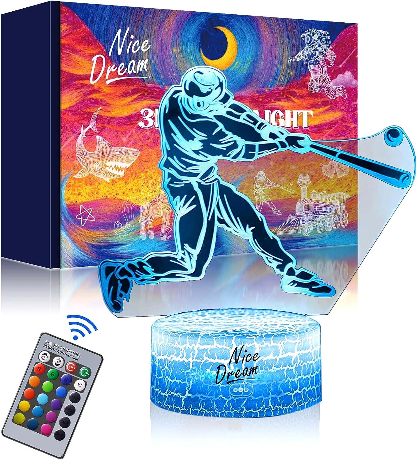 Frozen Elsa 3D Night Light Multi Color Changing Illusion Lamp for ...