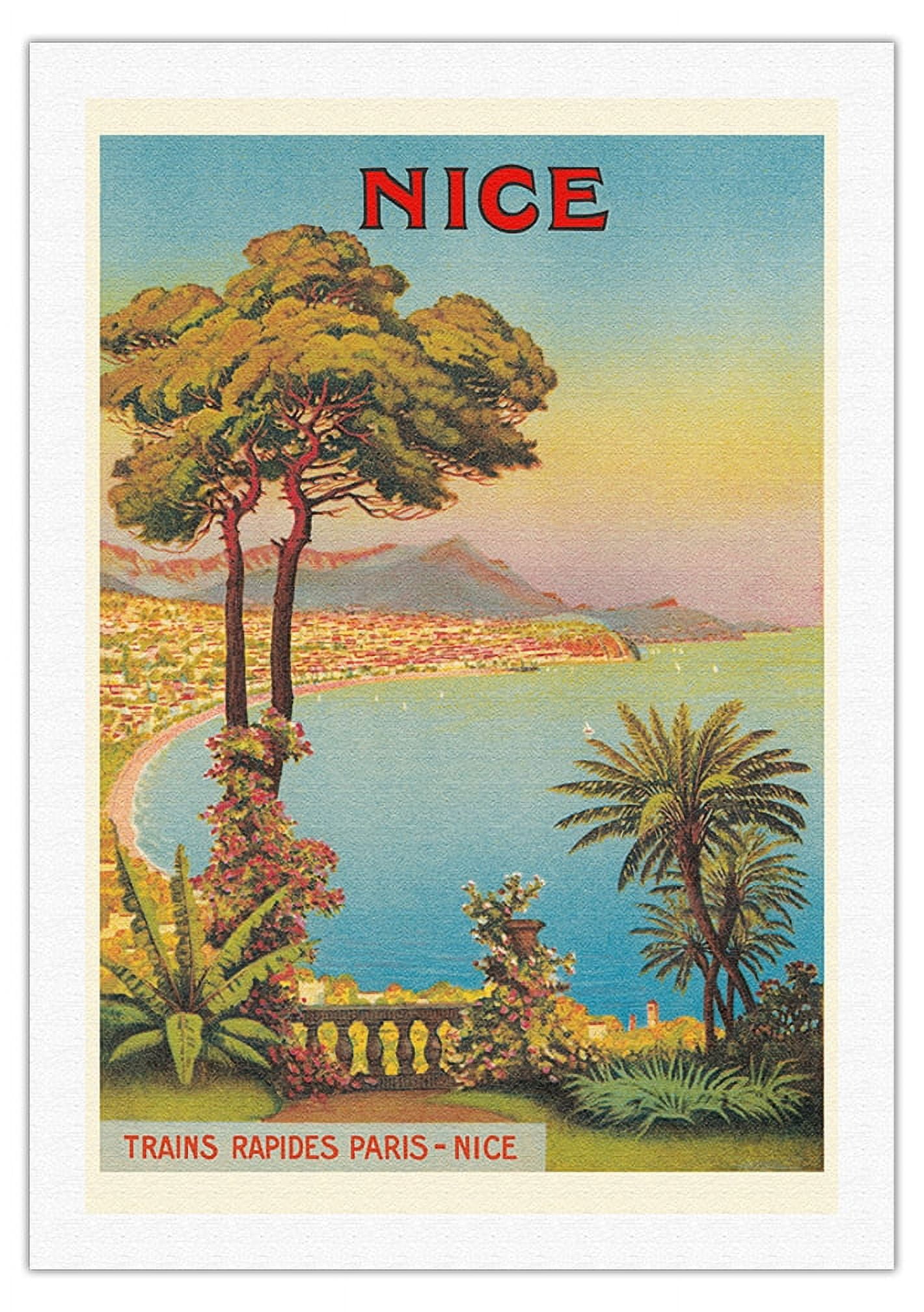 Nice France - Cote d'Azur - French Riveria - Vintage Travel Poster by ...