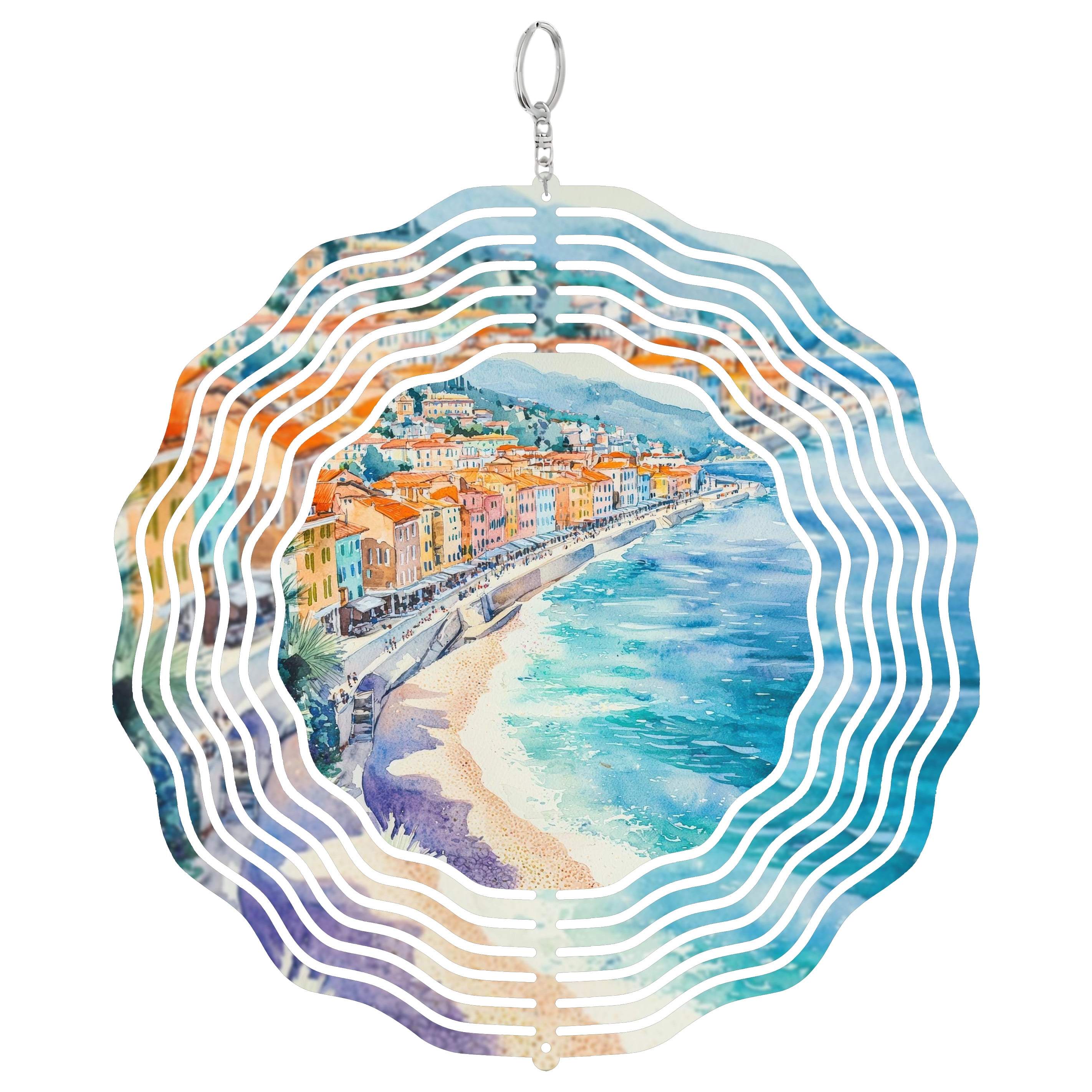 Nice France Promenade 3D Wind Spinner Kinetic Hanging Yard Art Outdoor ...