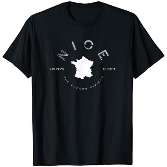Nice France Retro Vintage Graphic T-Shirt - Walmart.com