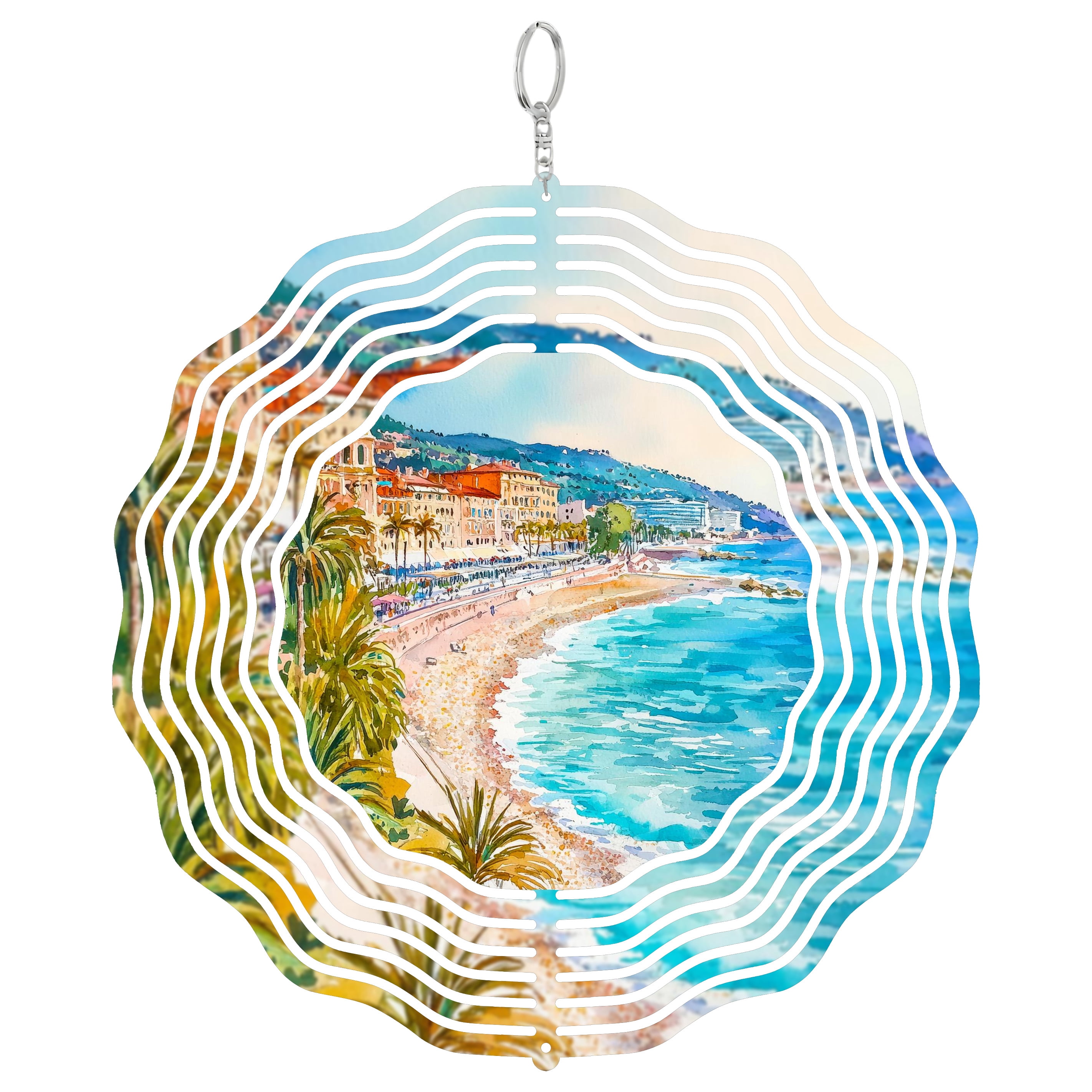 Nice France Riviera Coast 3D Wind Spinner Kinetic Hanging Art Outdoor ...