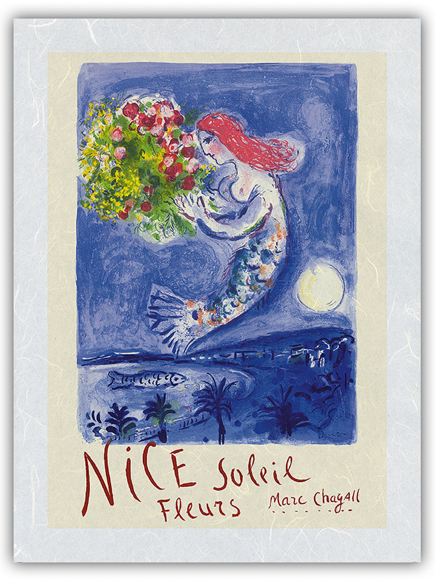 Nice France - Sun and Flowers (Soleil Fleurs) - Vintage Travel Poster ...