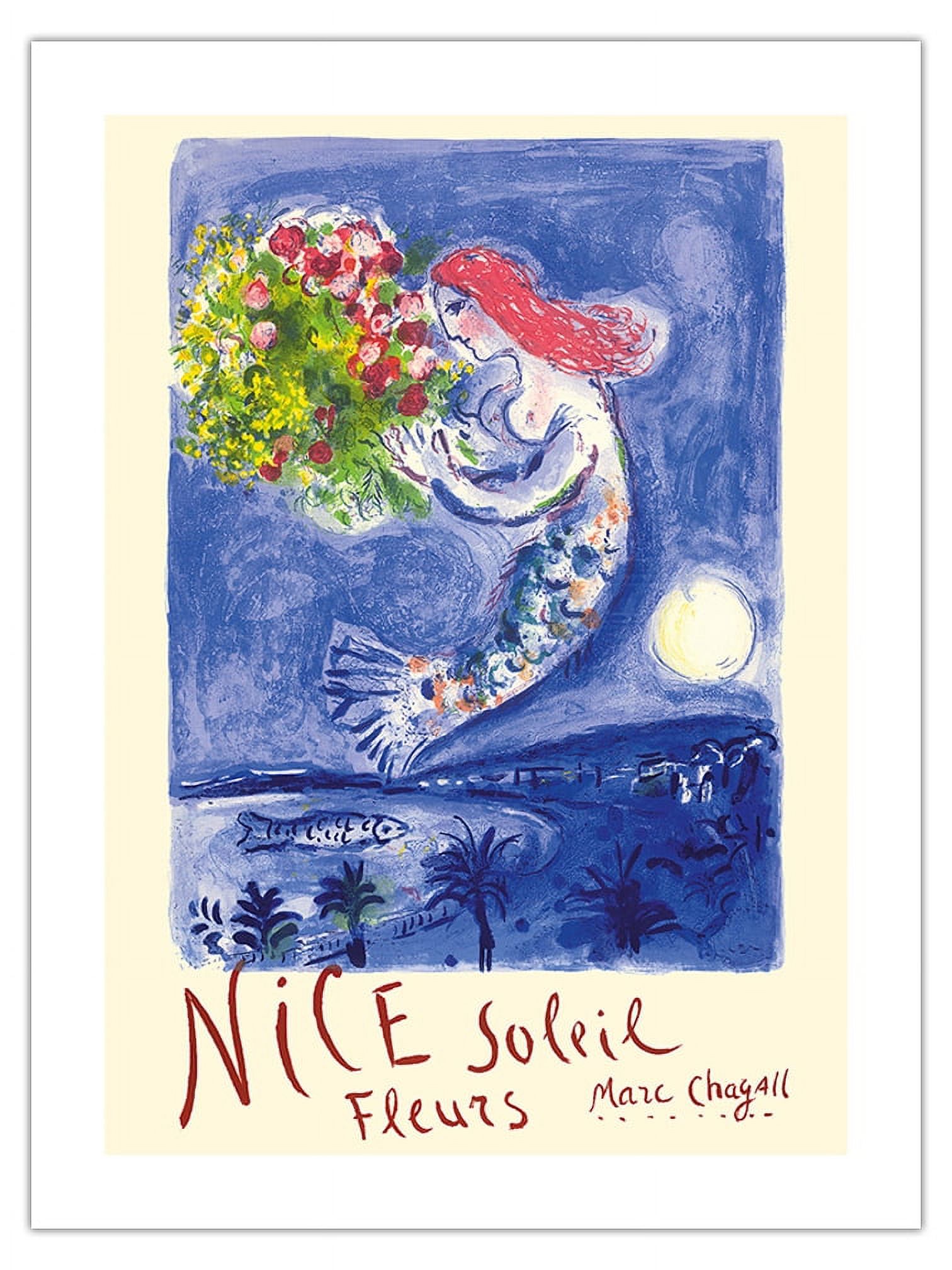 Nice France - Sun and Flowers (Soleil Fleurs) - Vintage Travel Poster ...