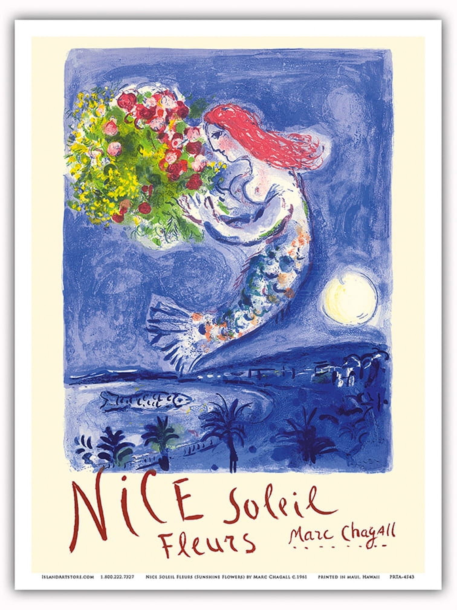 Nice France - Sun and Flowers (Soleil Fleurs) - Vintage Travel Poster ...